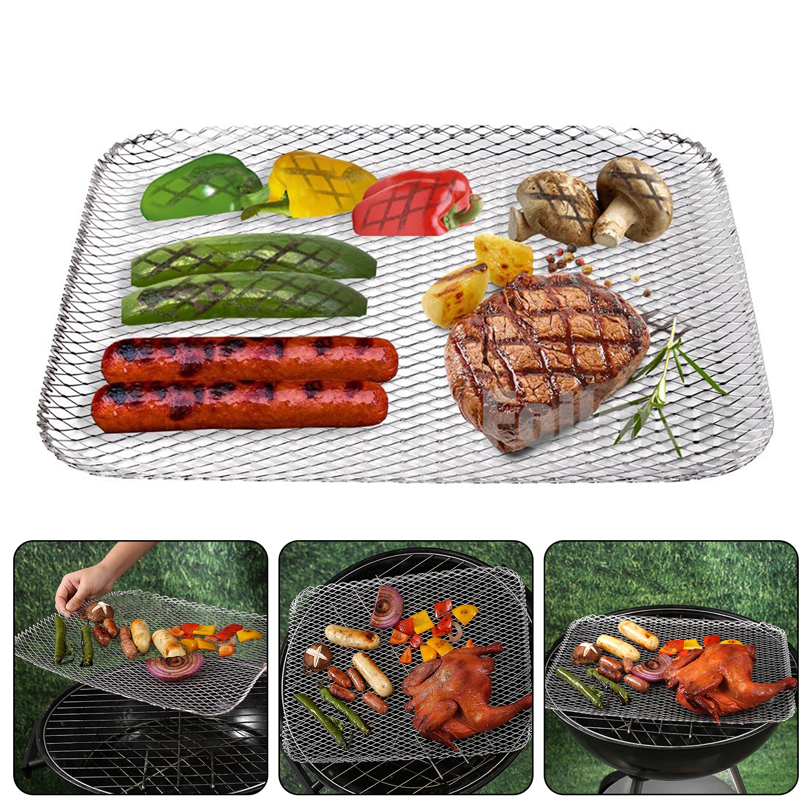 Guiexla 10 Pcs Disposable Grill Toppers Aluminum Grill Topper Sheets 12 ...