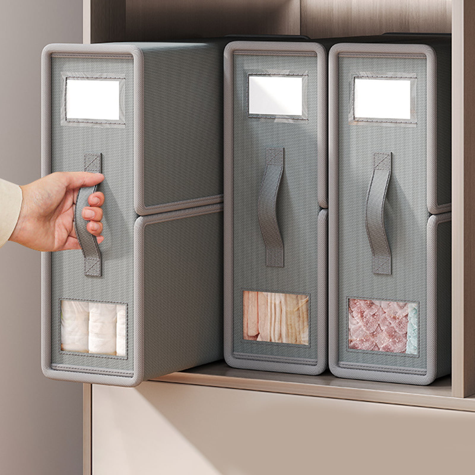 Guiexla 2/3 Pcs Bed Sheet Storage Box with Visible Window And Handle ...