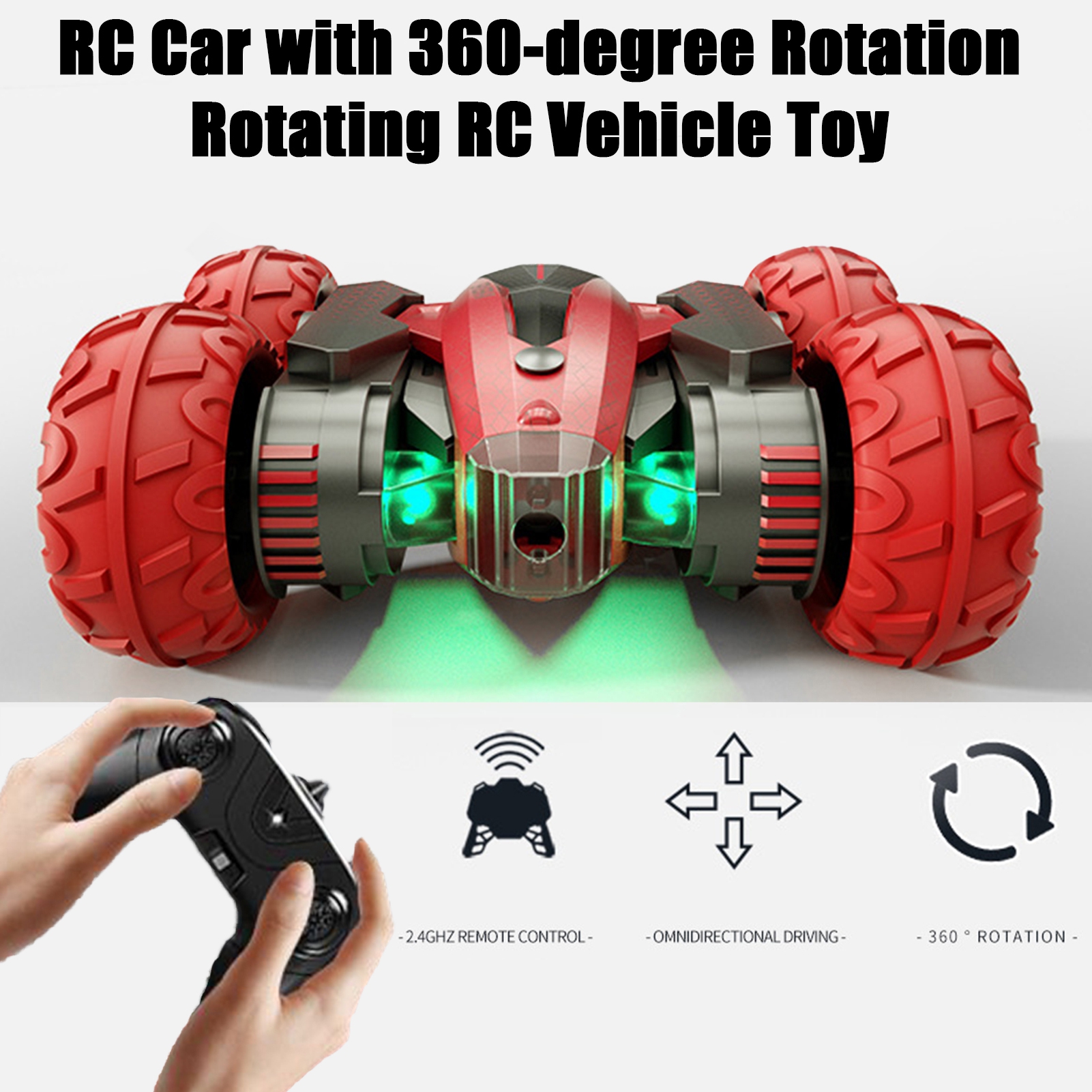 Guiexla 2.4GHz Remote Control Car Toy with Light Music 4 Wheel Spraying ...