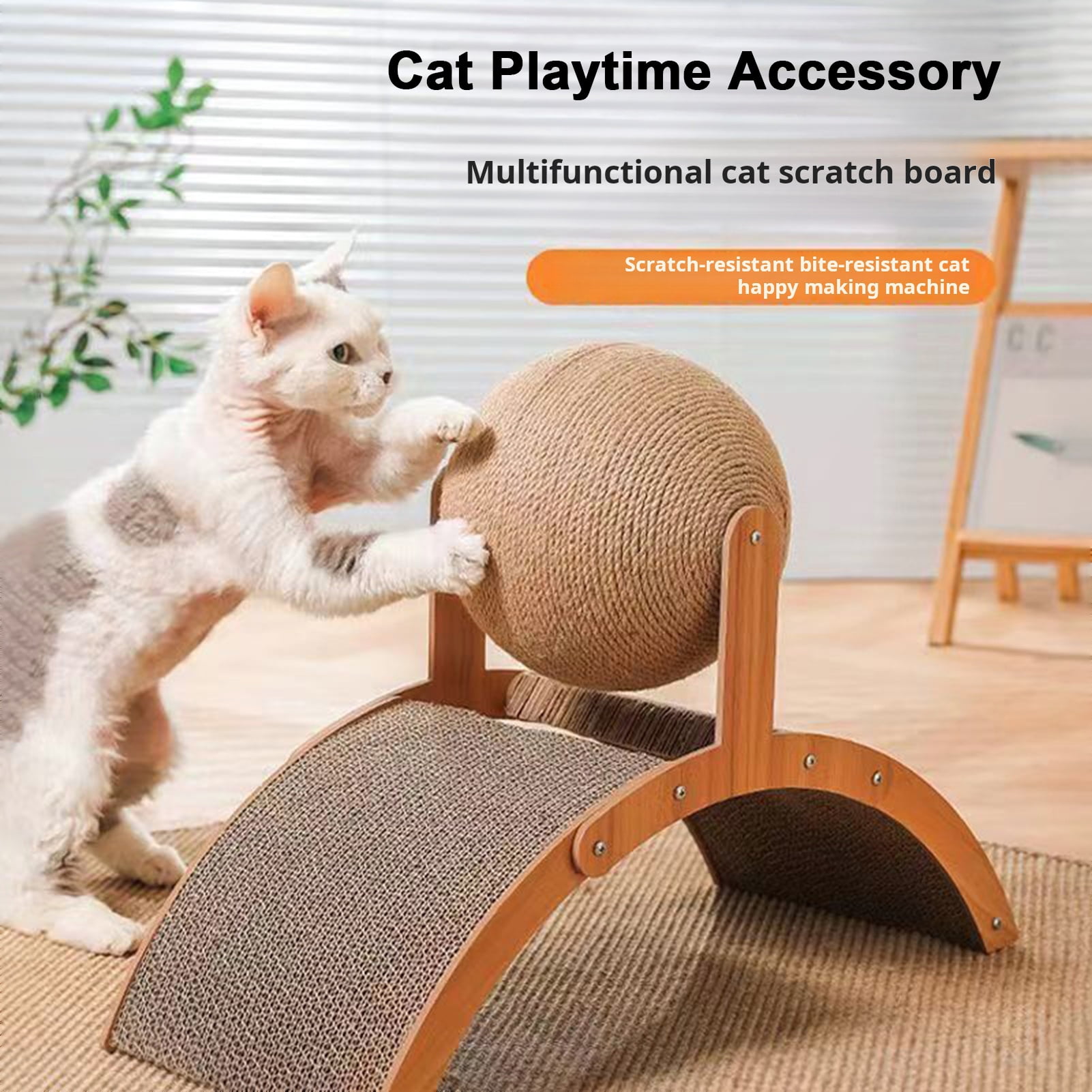 Guiexla 2-in1 Cat Scratching Pad Large Cardboard Cat Scratcher with ...