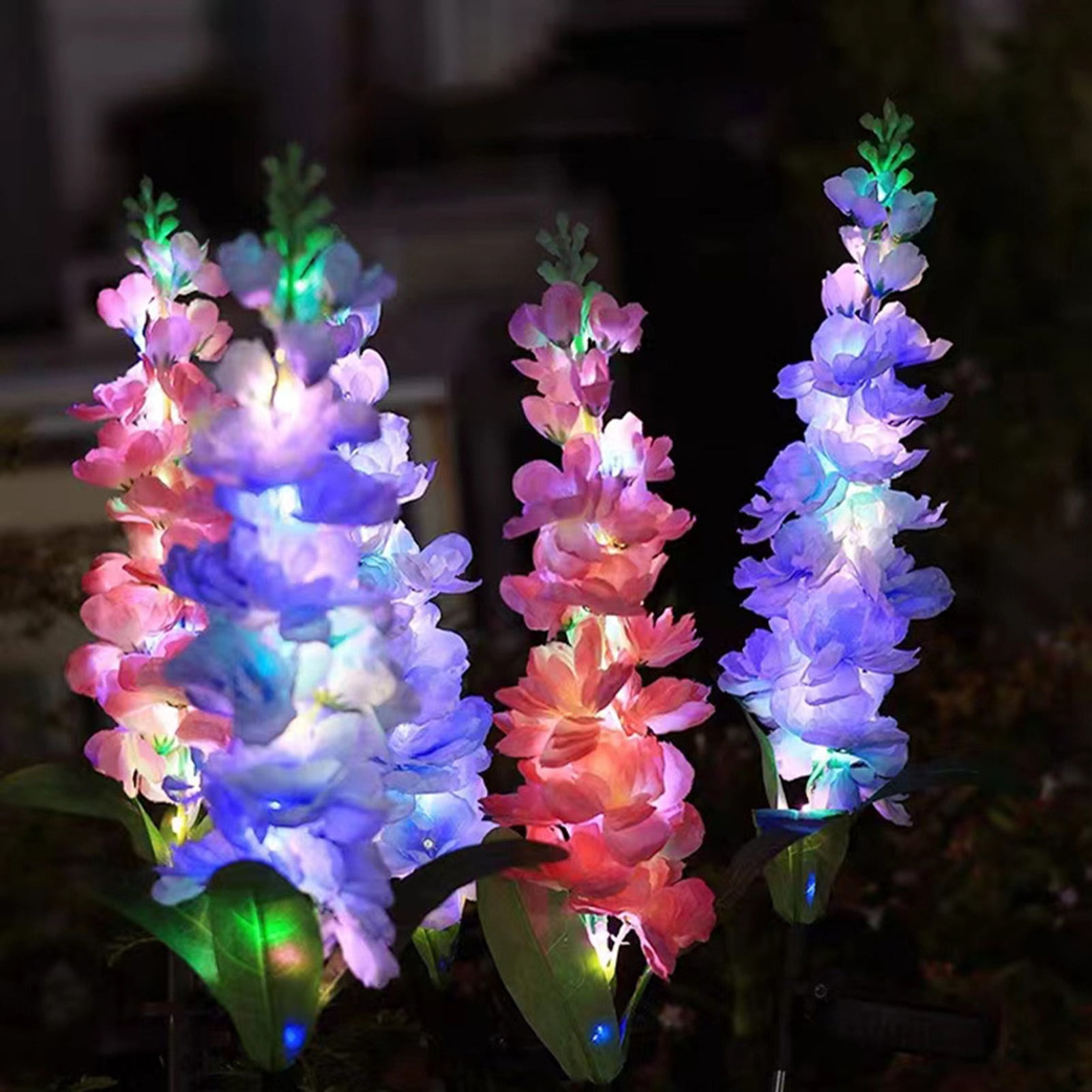 Guiexla 2Pcs Hyacinth Flower Solar Lights IP65 Waterproof Automatic ...