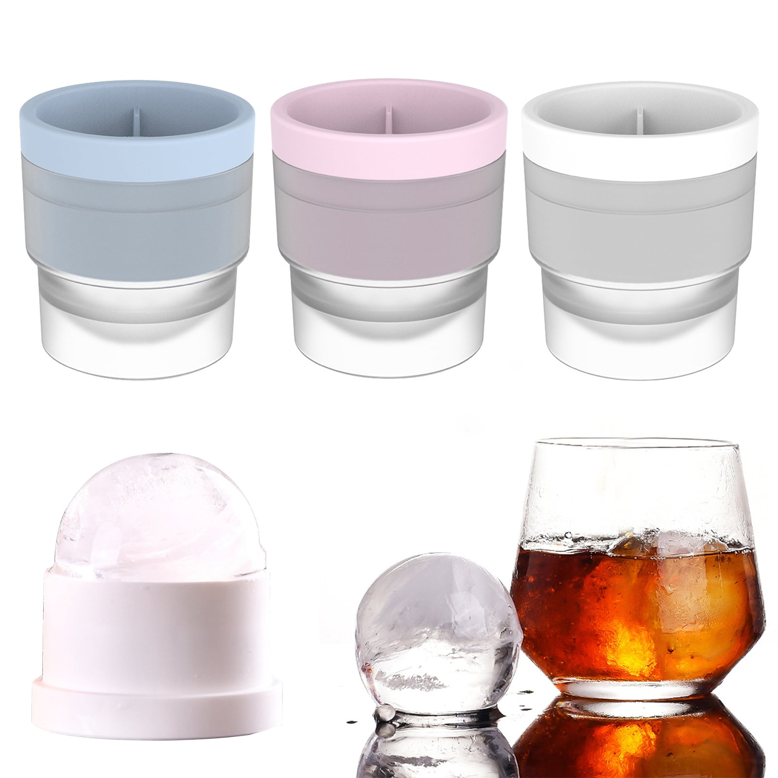 Guiexla 2Pcs Ice Ball Mold Stackable Odor-Free Ice Ball Maker with ...