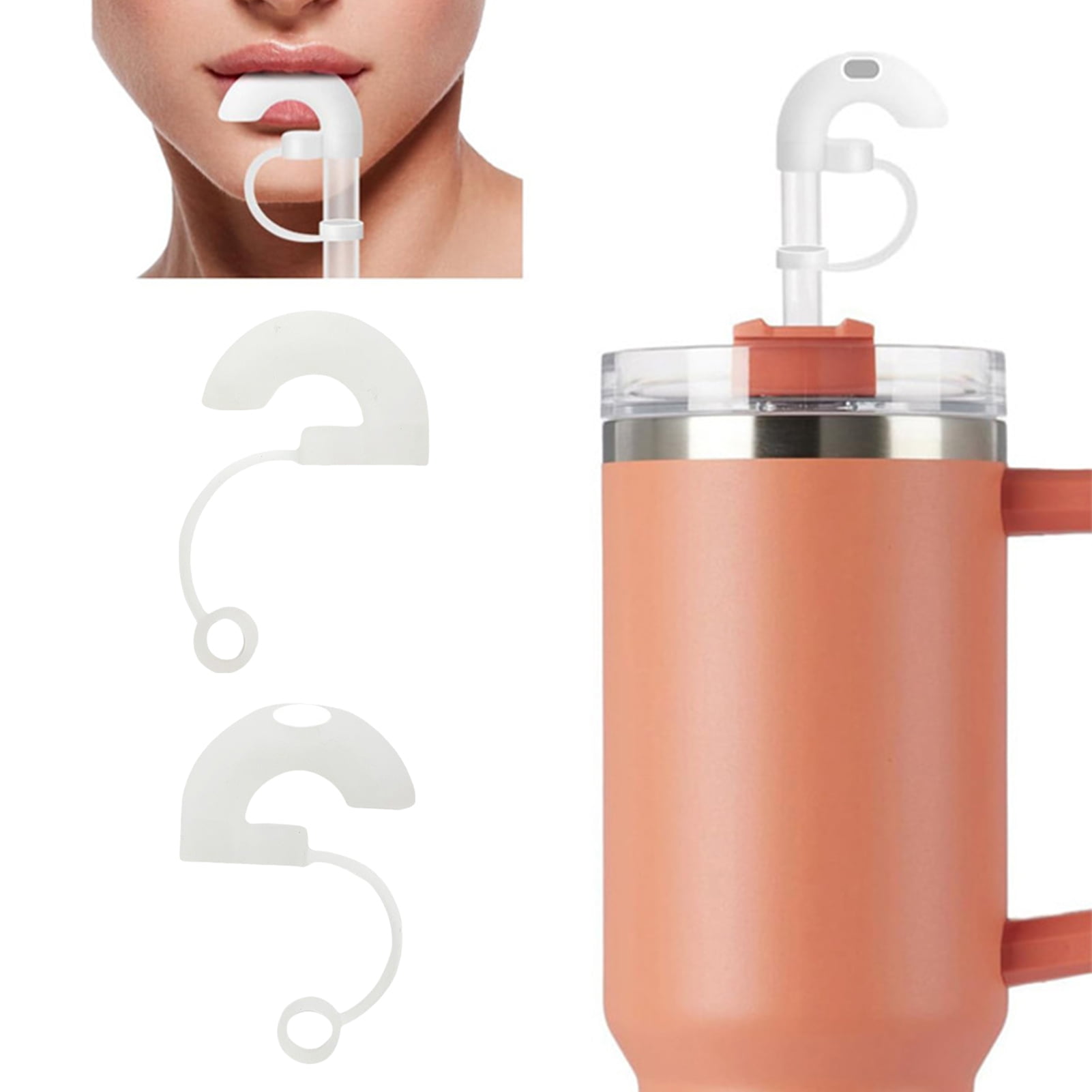 Guiexla 3/6Pcs Anti-Lip Wrinkle Straw Stopper 40 Degrees Angled Opening ...