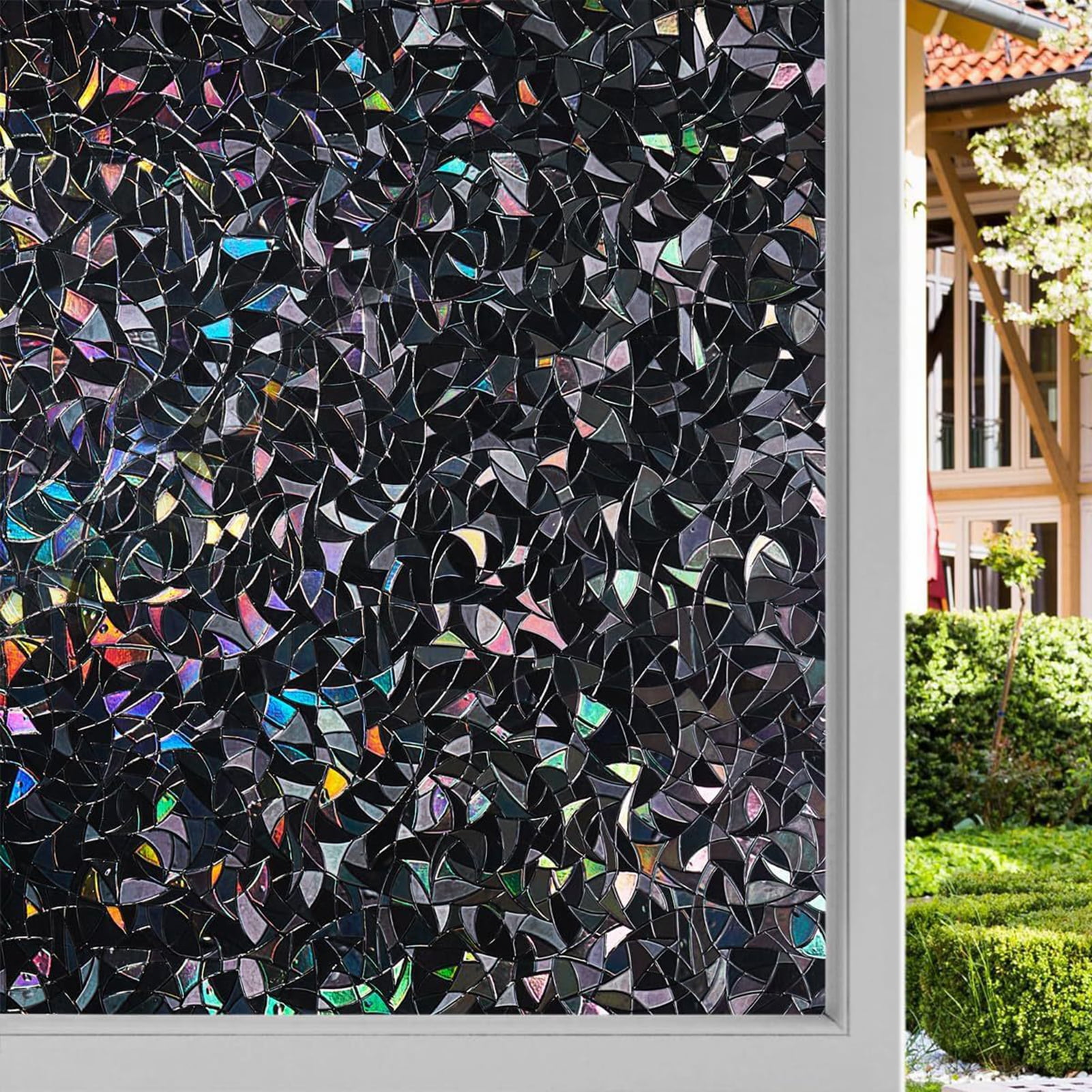 Guiexla 3D Black Rainbow Window Blackout Film Privacy Protection Sun ...