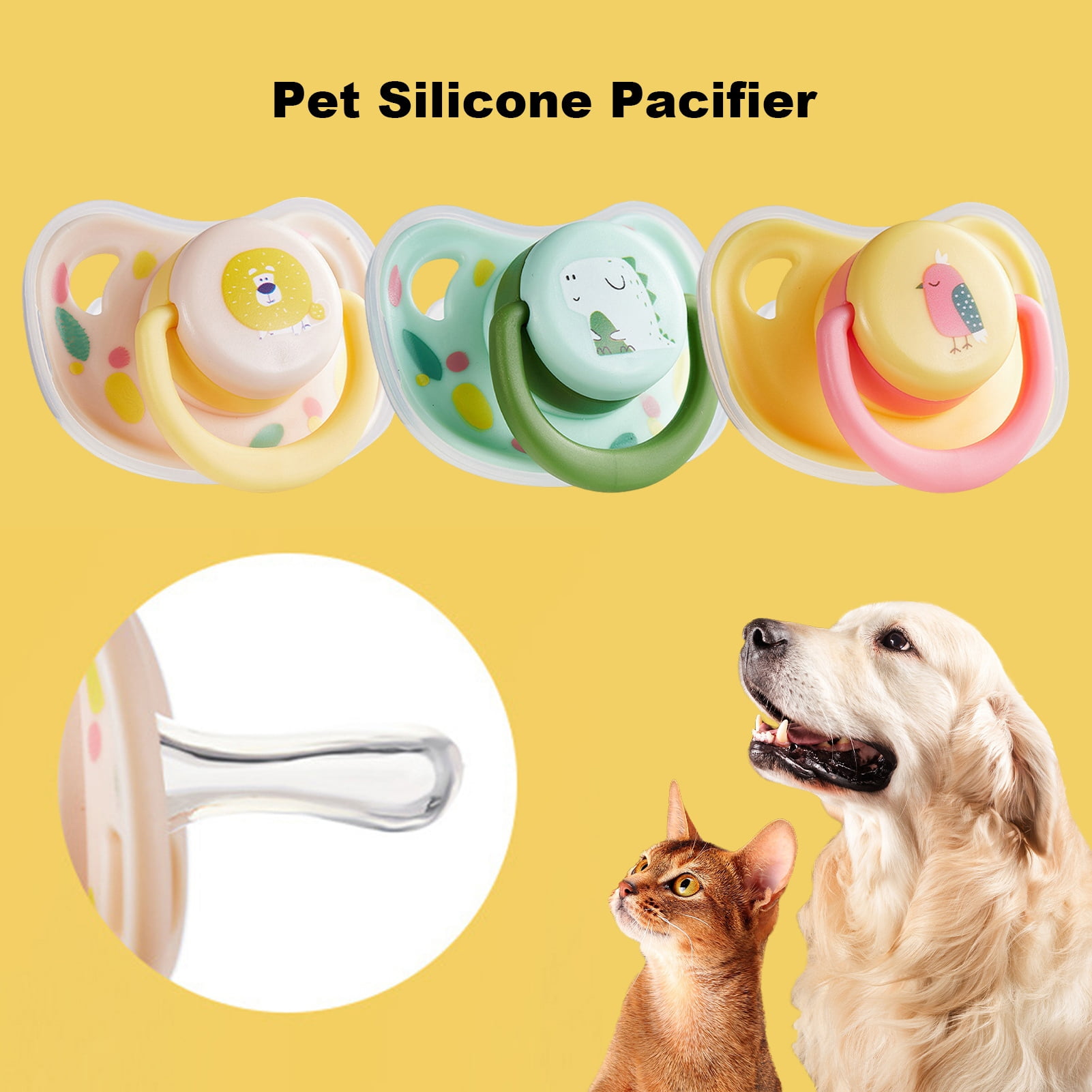 Guiexla 3Pcs Pet Dog Silicone Pacifier Dog Pacifier Chew Toy Cartoon ...