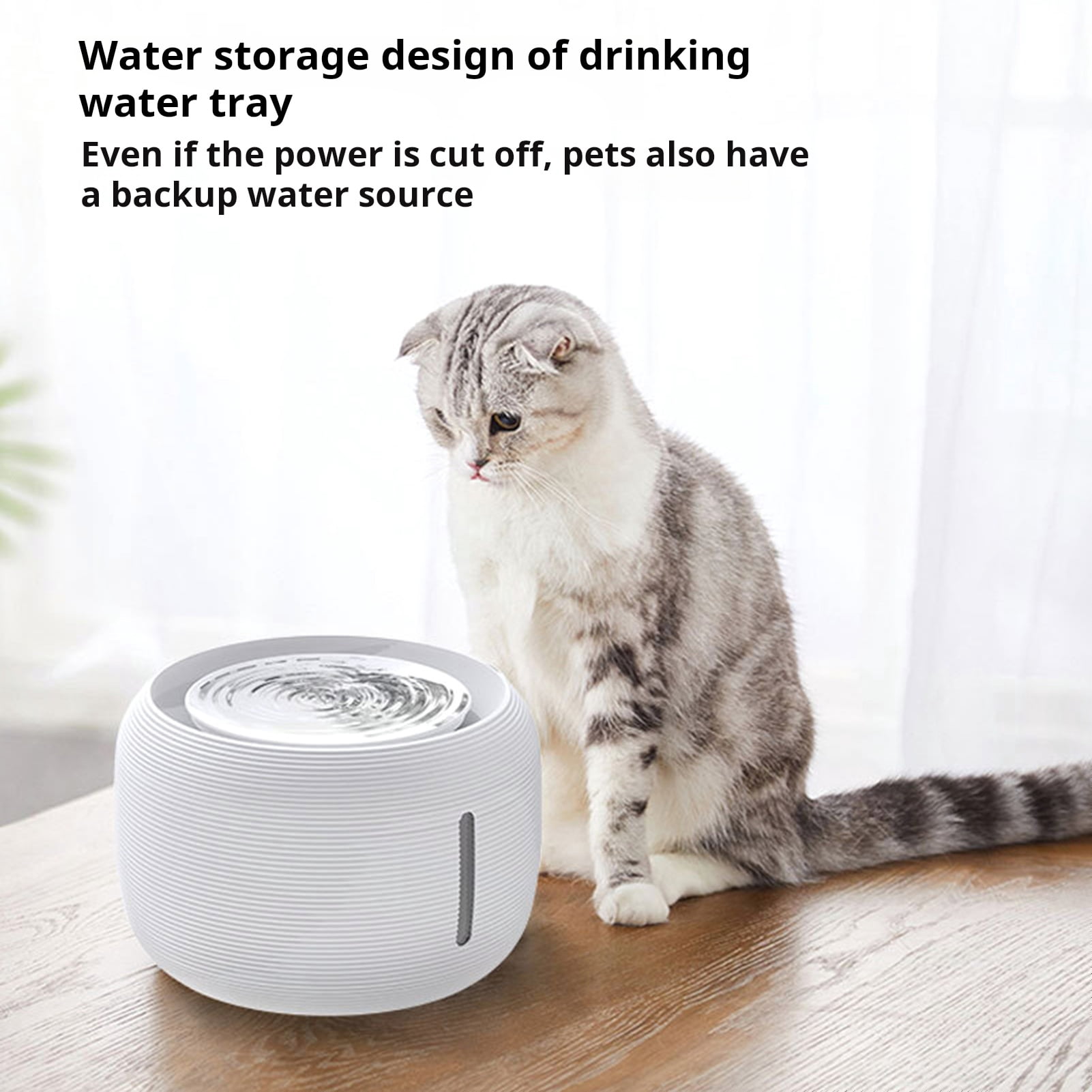 Guiexla 84oz/2.5L Cat Water Fountain Quiet Pet Water Dispenser with LED ...