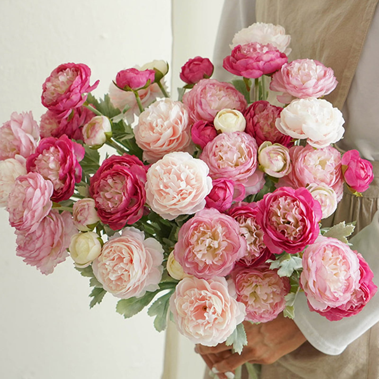 Guiexla Artificial Peony with Stem 3 Head Realistic Fake Flower Wedding ...