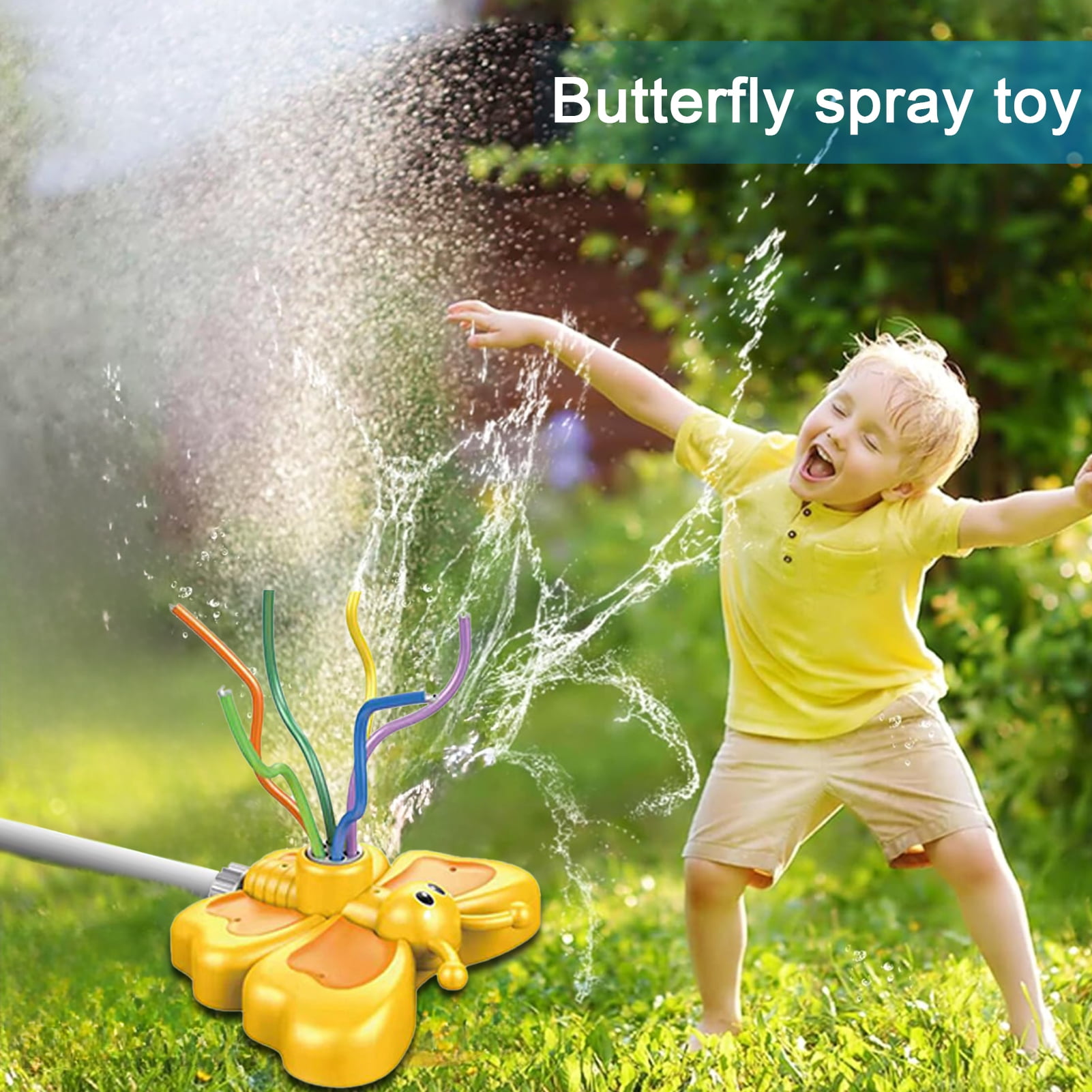 Guiexla Butterfly Spray Toy for Kids Outdoor Summer Games Rotatable ...