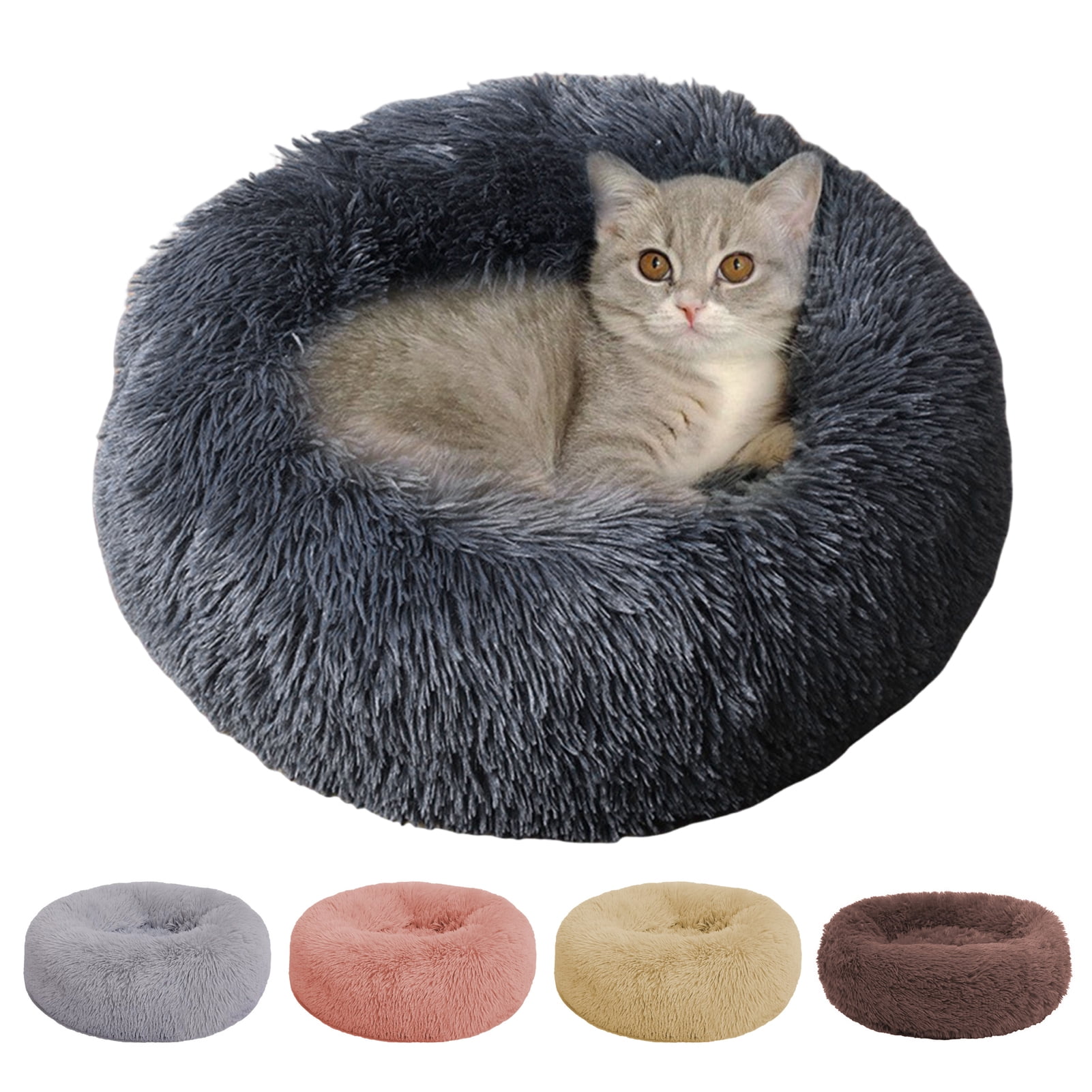 Guiexla Calming Dog Bed Washable Round Soft Dog Nest with Non-slip ...