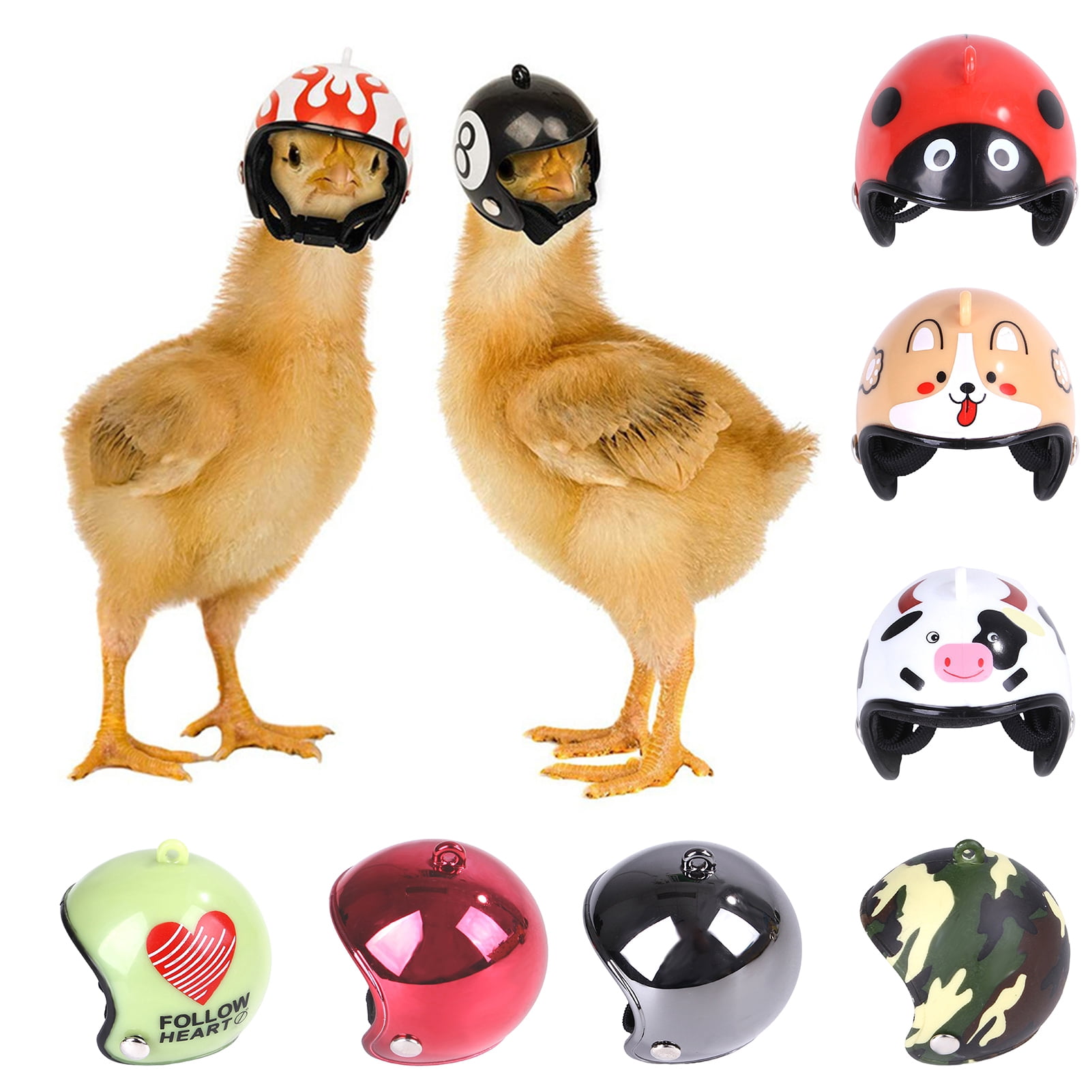 Guiexla Chicken Helmet for Pet Funny Parrot Bird Hat Headwear Small ...