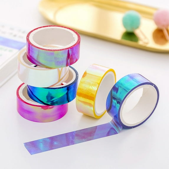 Guiexla Colorful Waterproof Adhesive Laser Tape DIY Scrapbooking Album ...