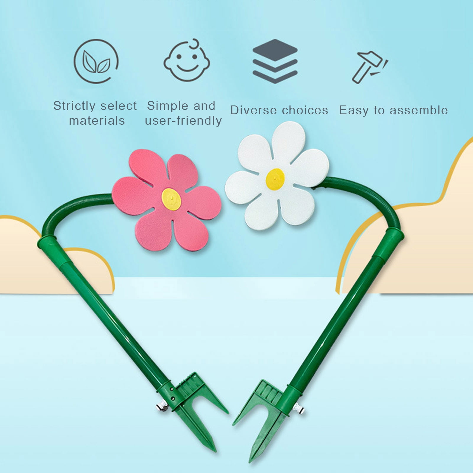 Guiexla Dancing Garden Flower Sprinkler Stake Simple Installation ...