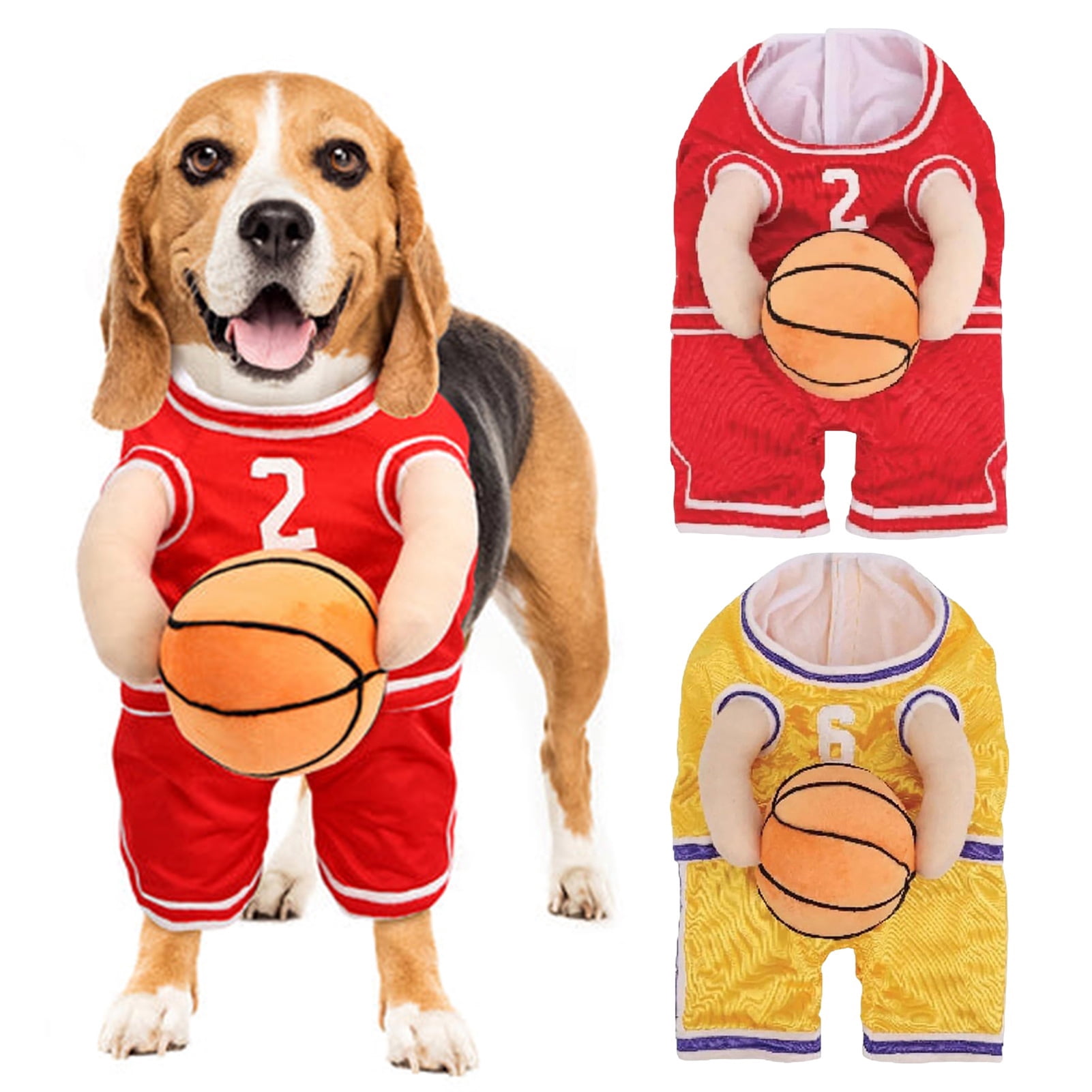 Guiexla Dog Basketball Costume with Ball Halloween Pet Basketball ...