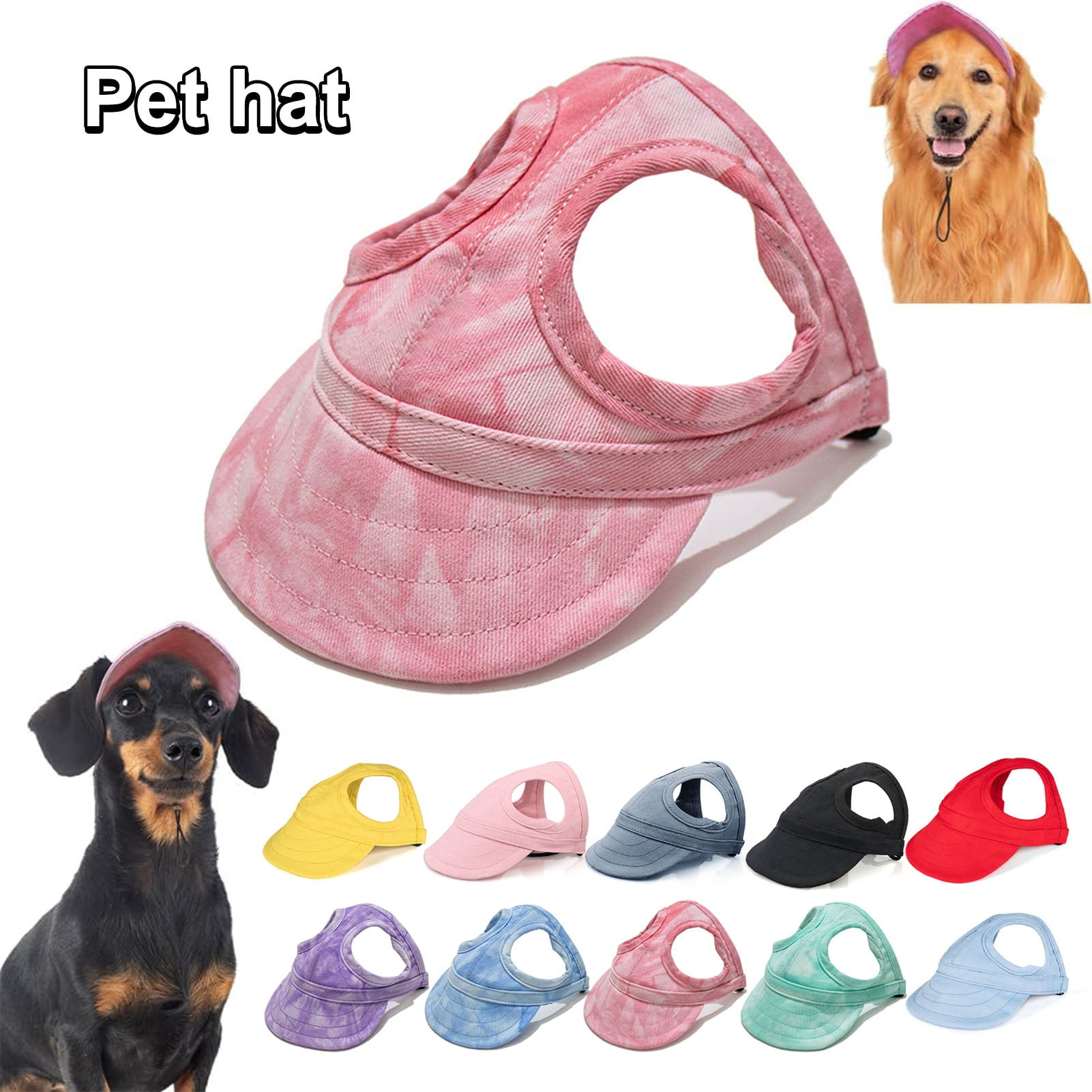 Guiexla Dog Beach Hat Sun Protection Pet Baseball Cap with Ear Holes ...