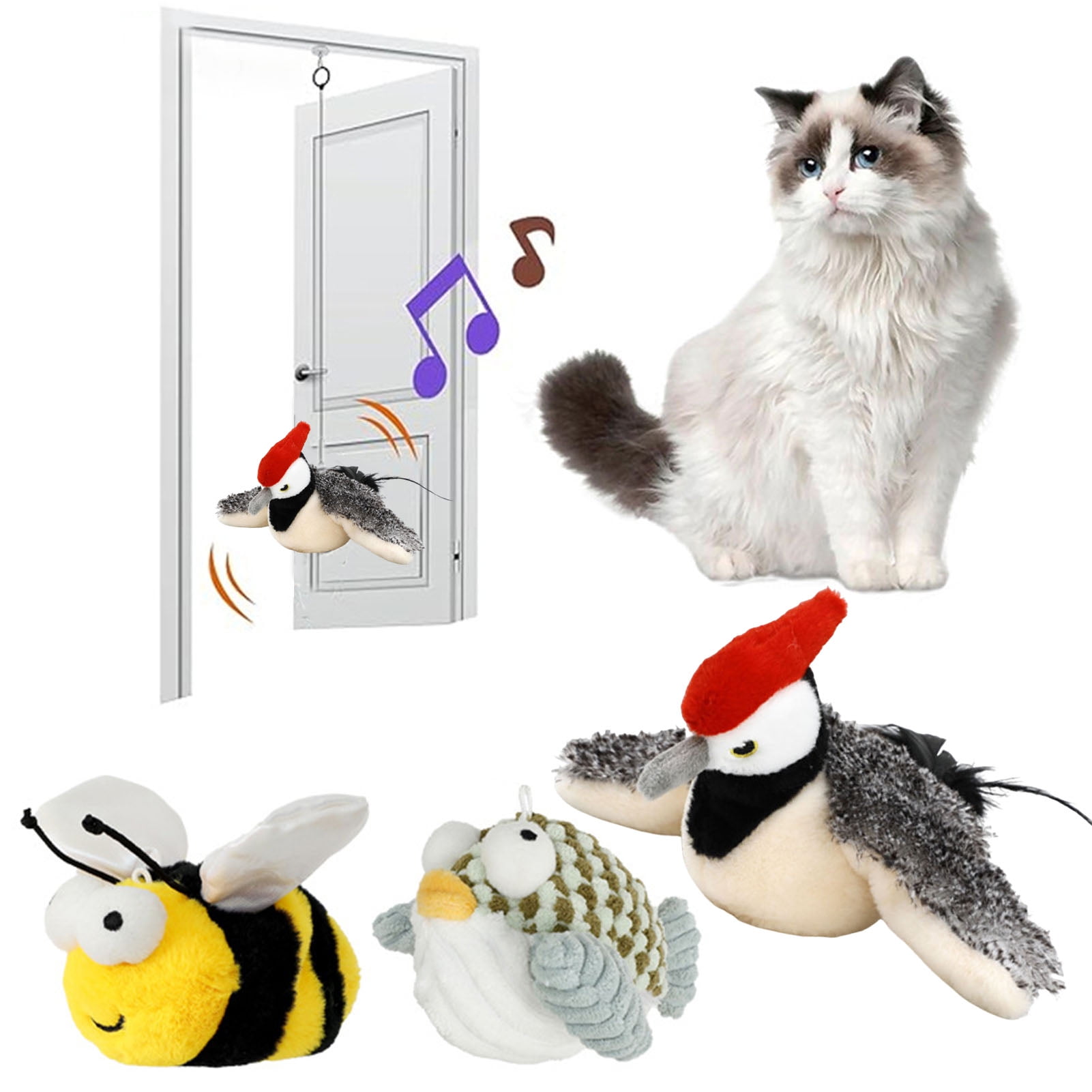 Guiexla Electric Cat Toy Plush Stimulation Animals with Vibration And ...