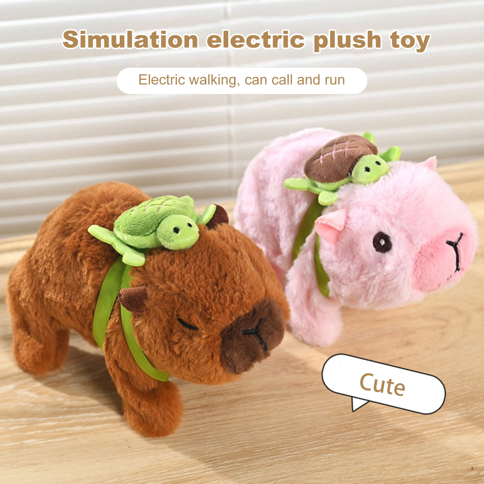 Guiexla Electric Plush Capybara Turtle Toy with Sound Interactive ...