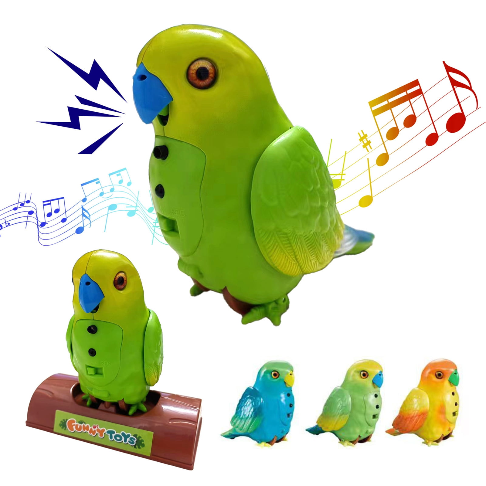 Guiexla Electric Talking Parrot Toy Sound Record Repeat What You Say ...