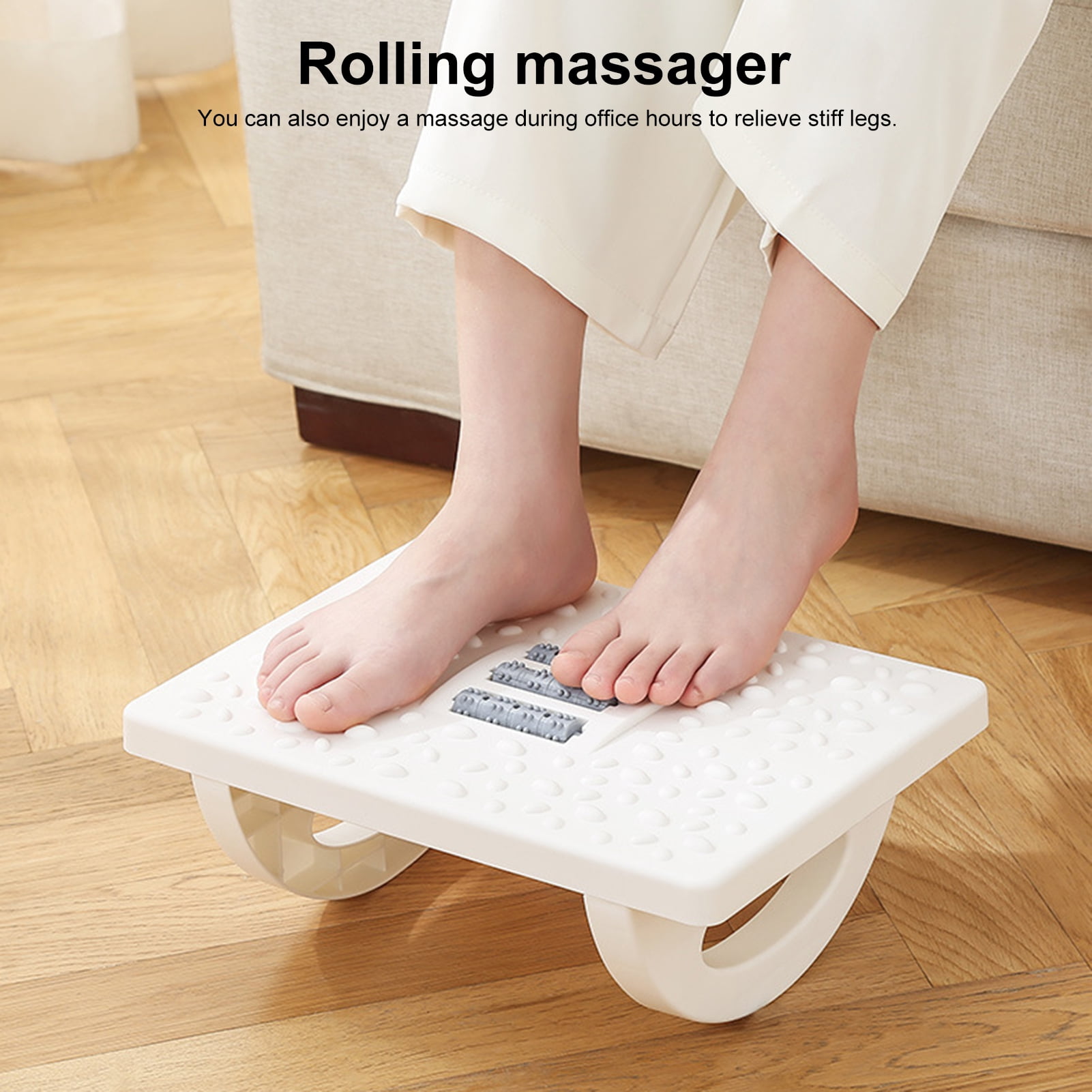 Guiexla Ergonomic Rocking Foot Rest with Foot Massage Rollers Easy ...