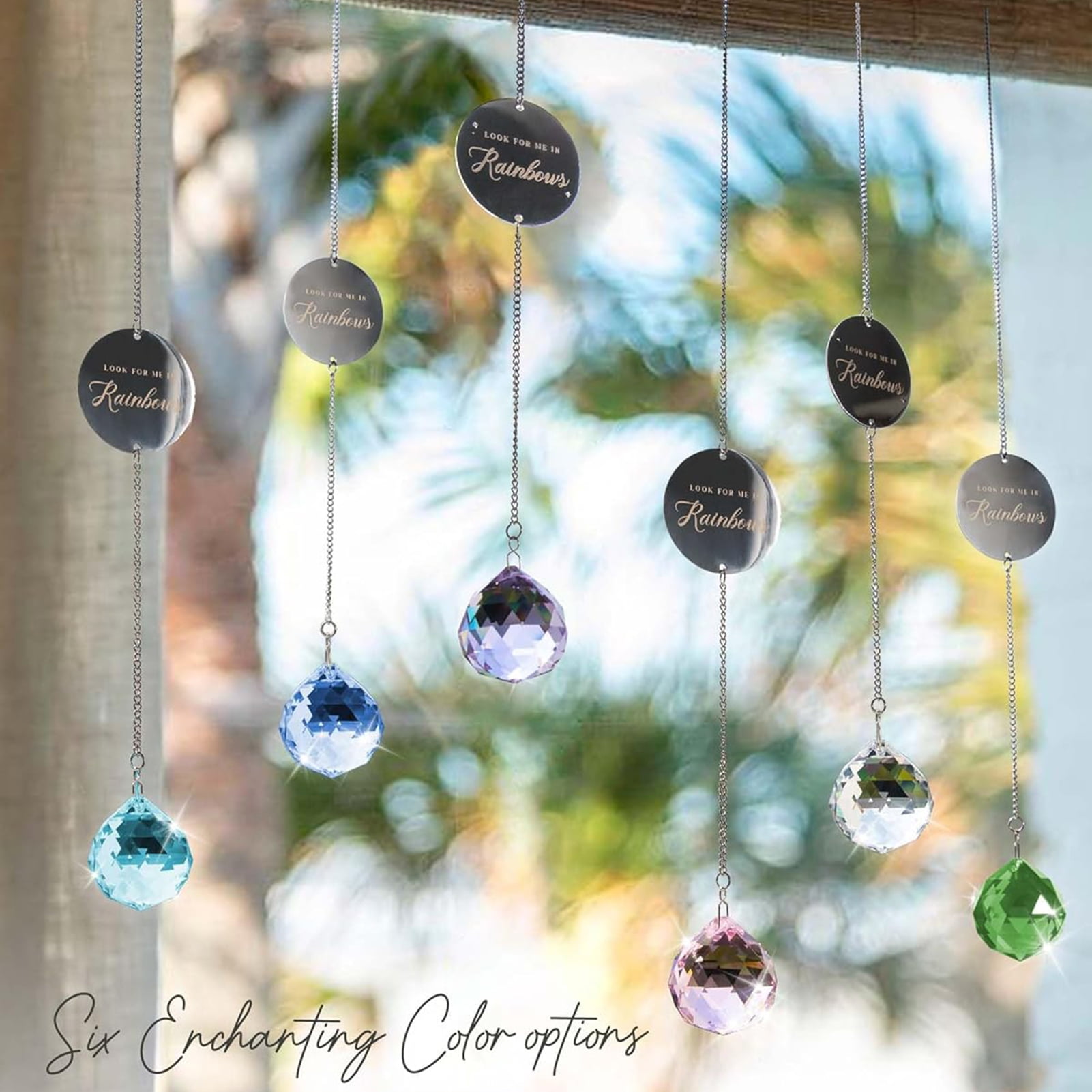 Guiexla Faux Crystal Suncatcher Hanging Decoration Indoor Outdoor ...