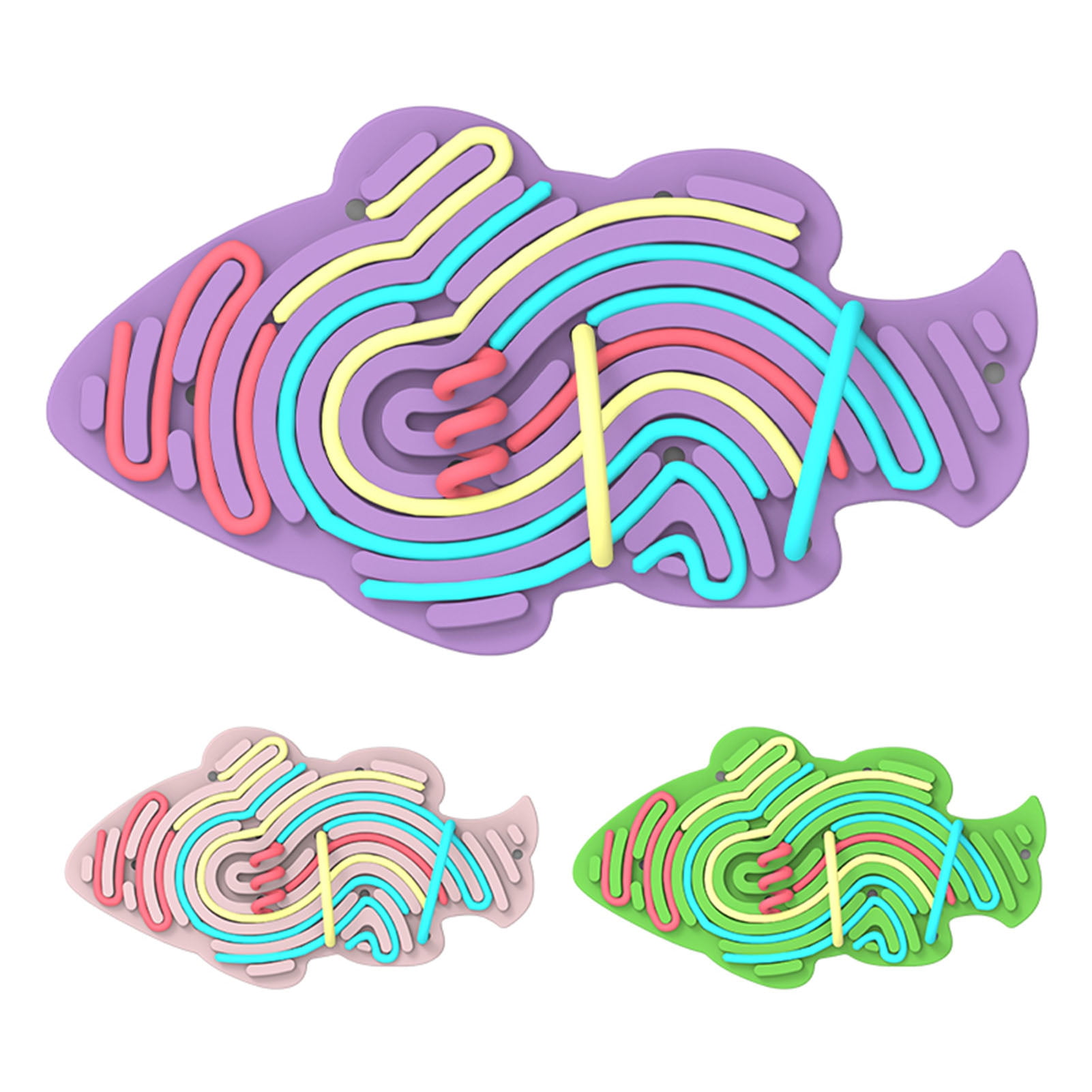 Guiexla Fish Sensory Activity Board Calming Stress Relief Silicone ...