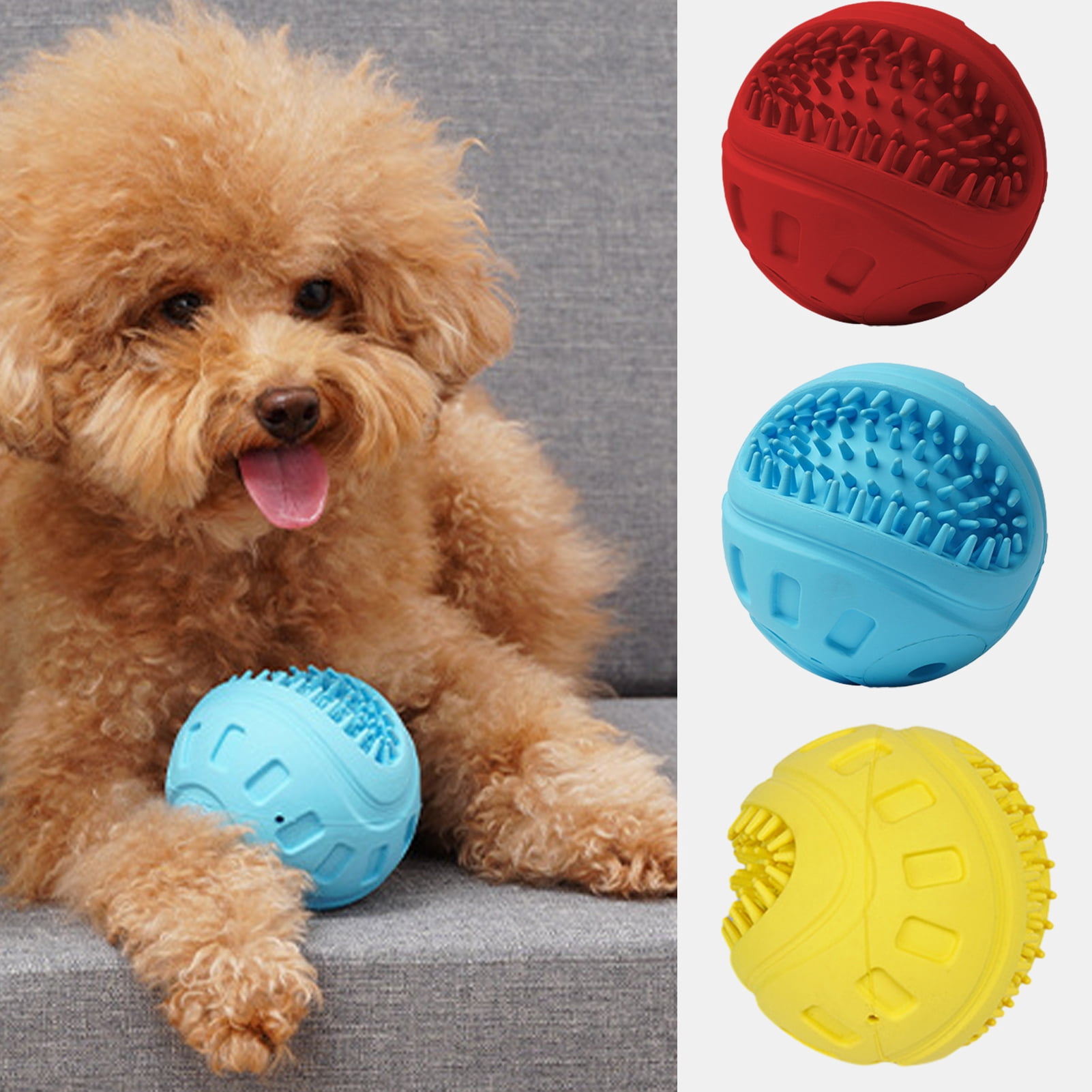 Guiexla Indestructible Squeaky Dog Balls Interactive Dog Toys for ...