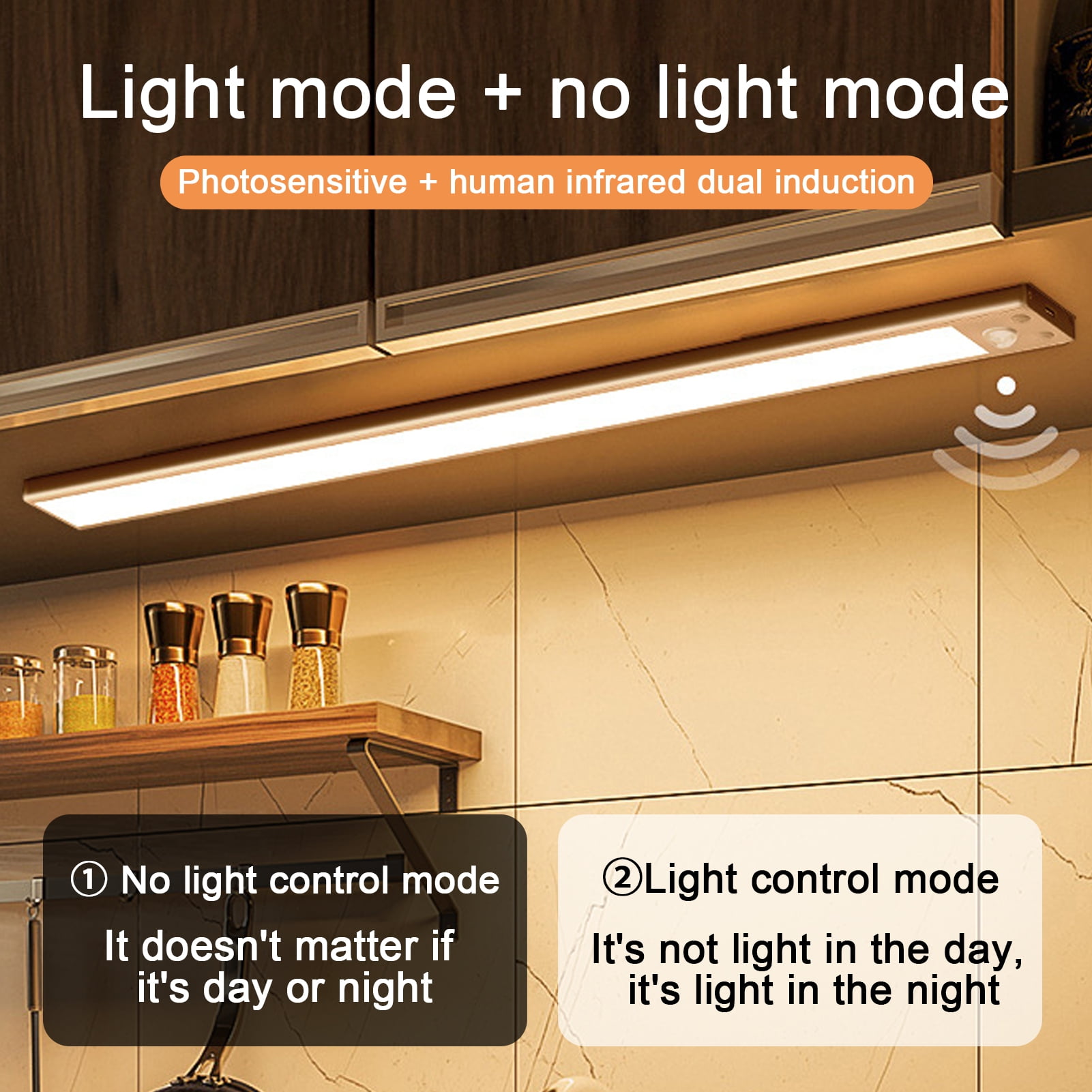 Guiexla Indoor Rechargeable Motion Sensor Light Automatic On/Off ...