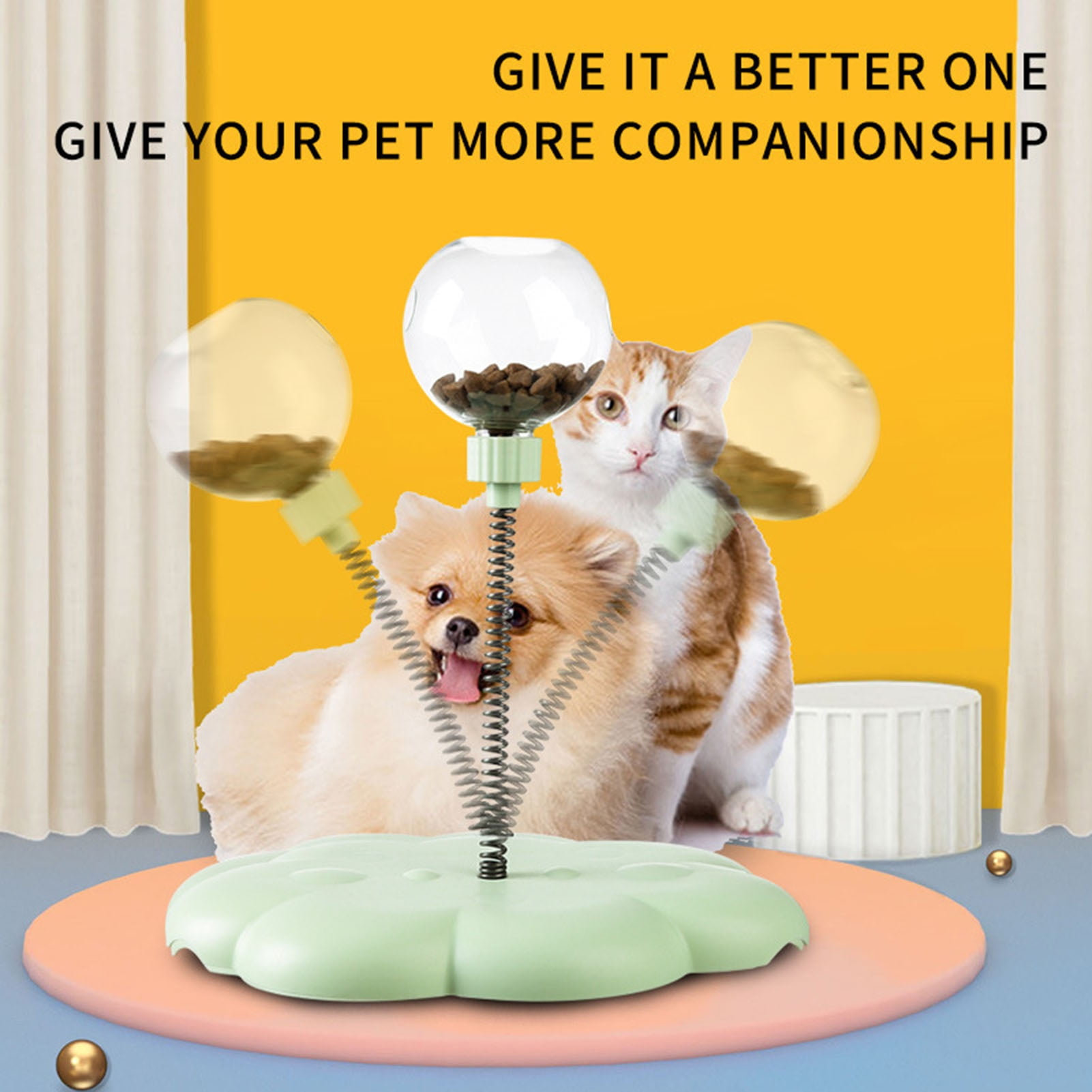 Guiexla Interactive Cat Feeder Toy Treat Dispensing Ball Cat Toy ...