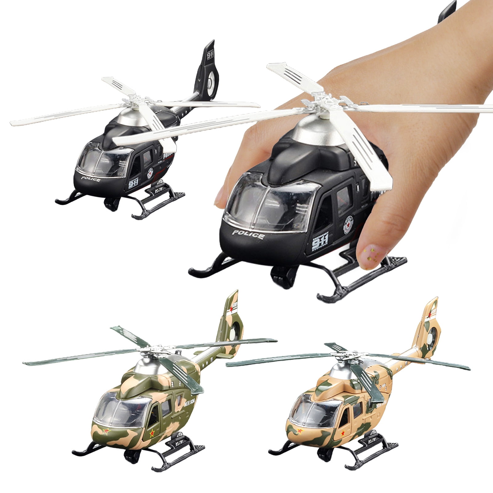 Guiexla Kids Electric Helicopter Toy with Music Light Realistic Pull ...