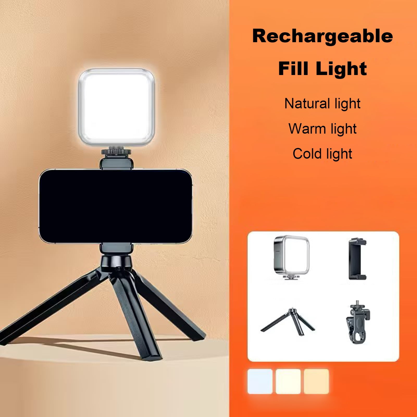 Guiexla LED Fill Light 3 Color Temperatures High Brightness Flicker ...