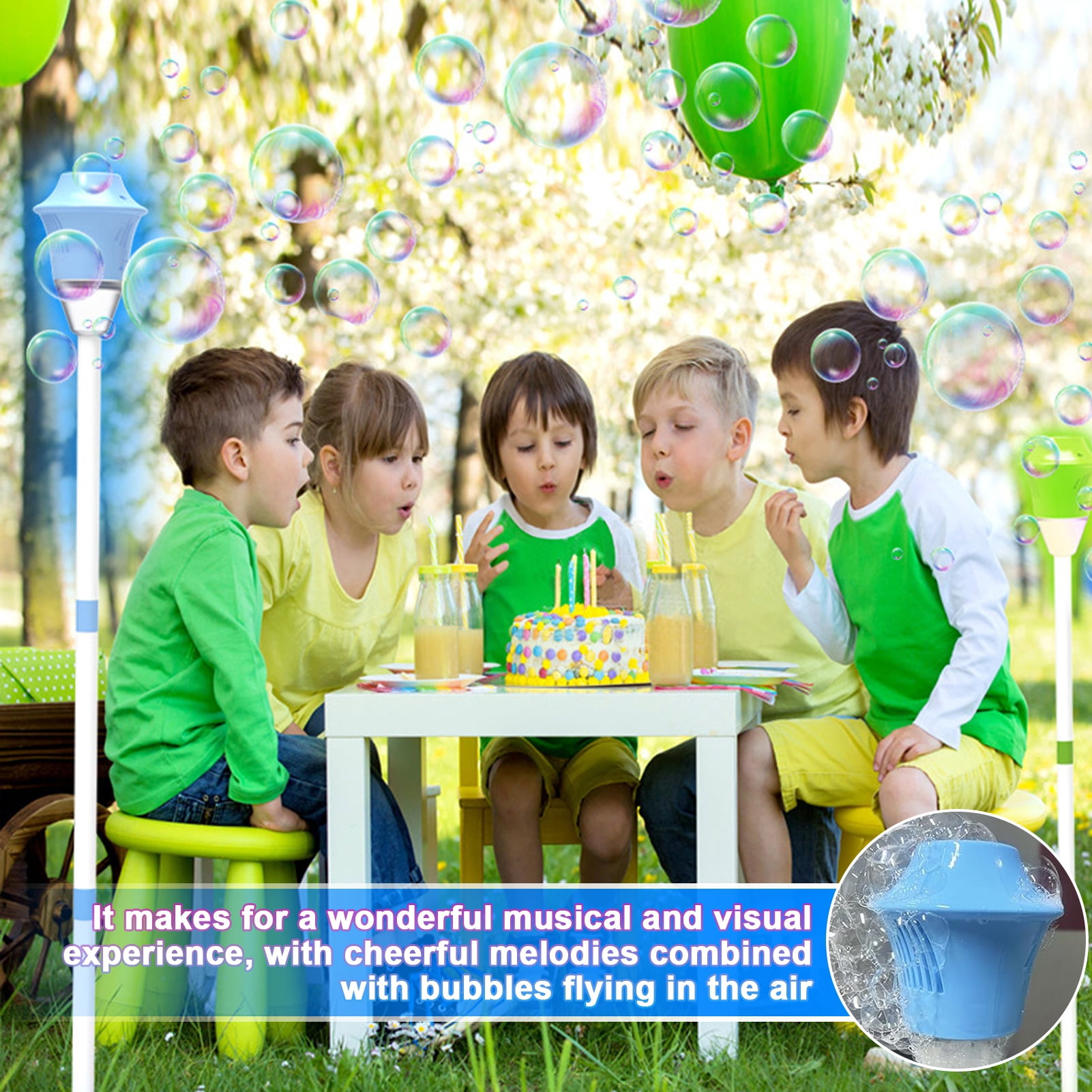 Guiexla LED Light Bubble Machine for Kids Music Function Bubble Blower ...