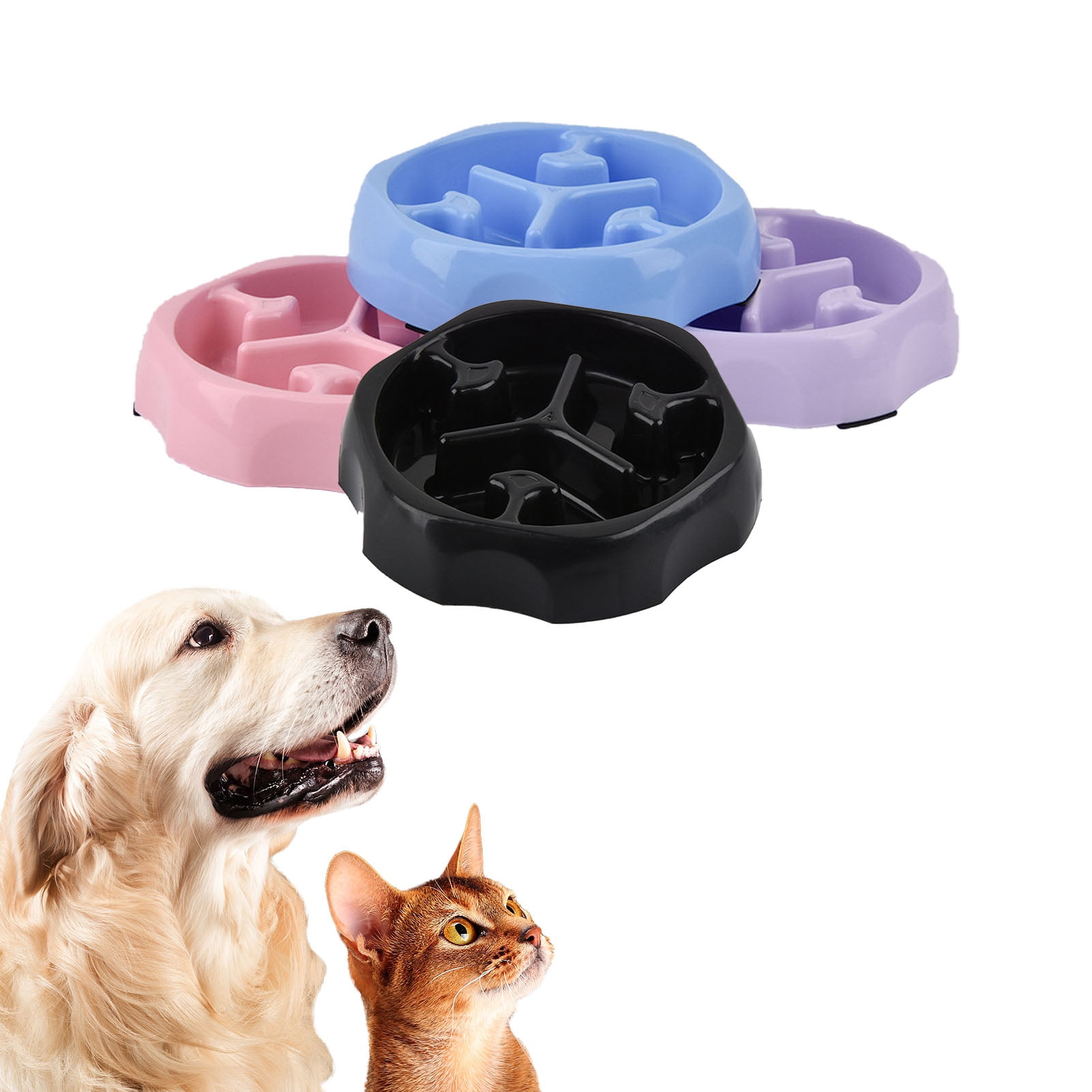 Guiexla Large Breed Slow Feeder Dog Bowl Effective Slowing Eating Round ...