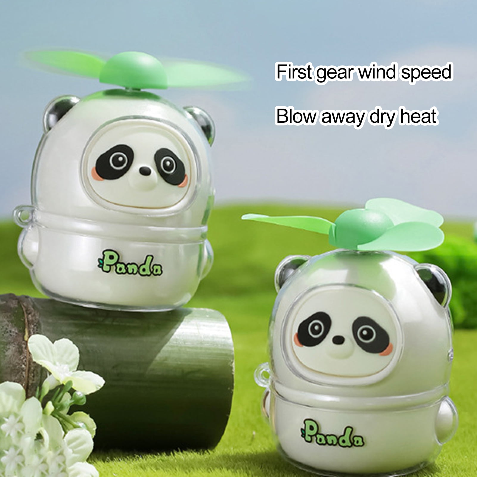 Guiexla Panda Handheld Fan Chinese Style USB Rechargeable Mini Fan ...
