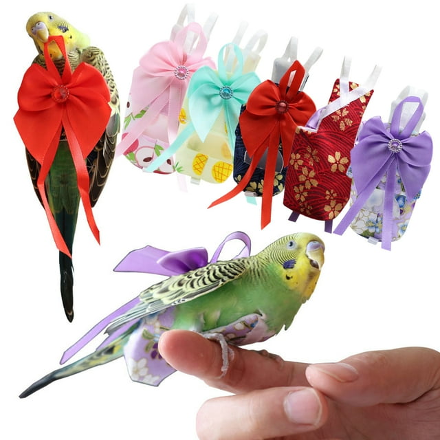 Guiexla Parrot Suit with Large Bowtie Breathable Printed Colourful Bird ...