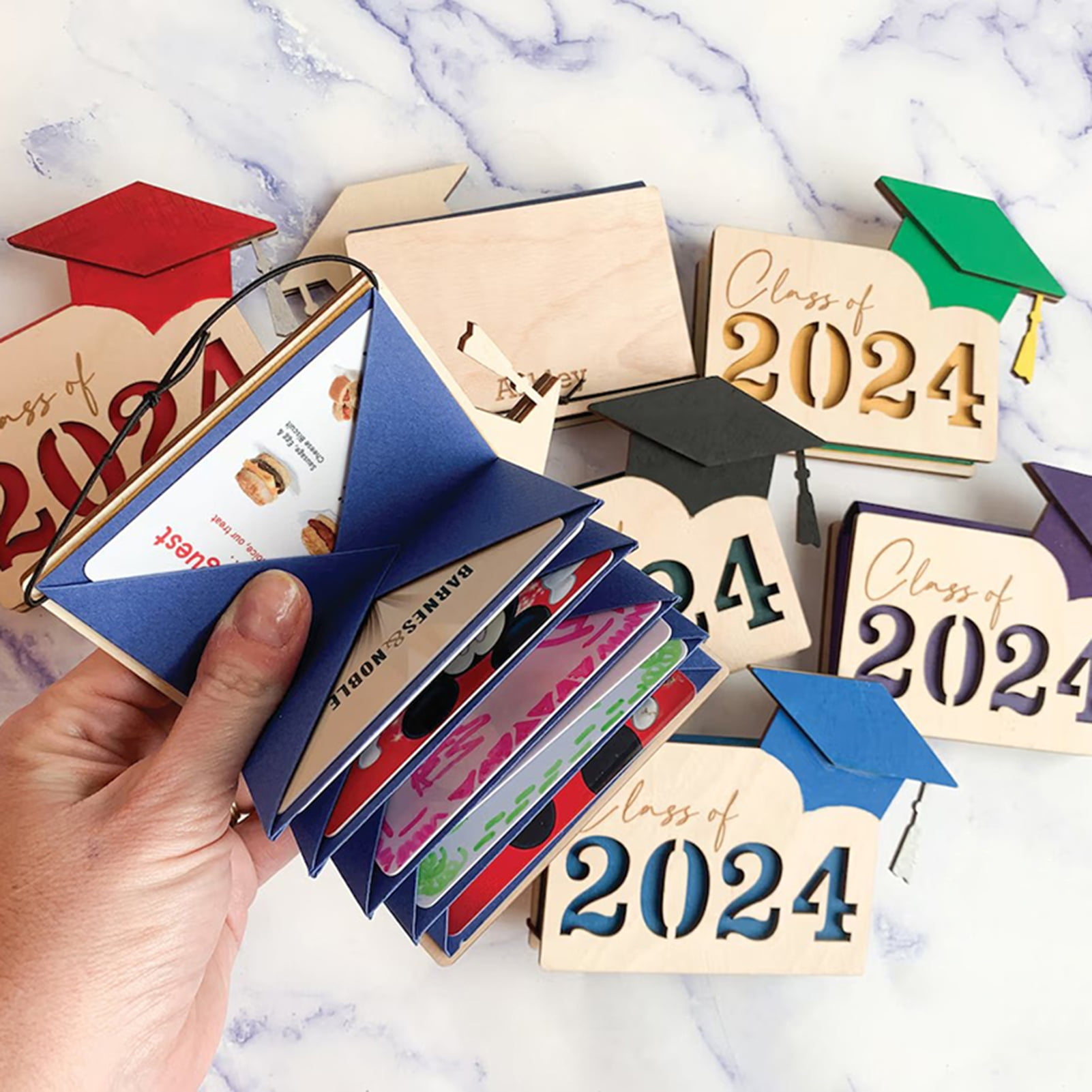 Guiexla Personalized Graduation Gift Card Holder 12 Slots Wooden Card ...