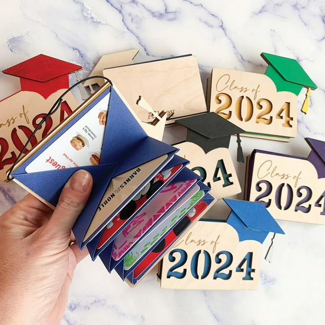 Guiexla Personalized Graduation Gift Card Holder 12 Slots Wooden Card ...
