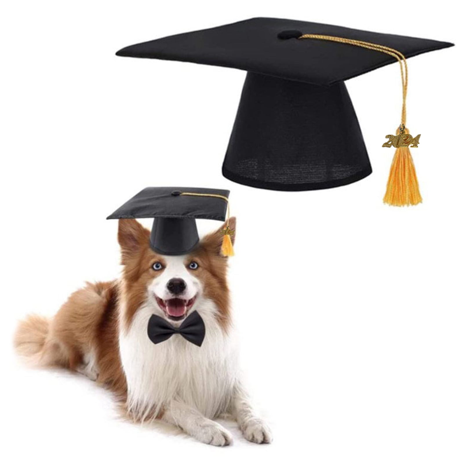 Guiexla Pet Graduation Hat Adjustable with Tassel Cats Dogs Cosplay Hat ...