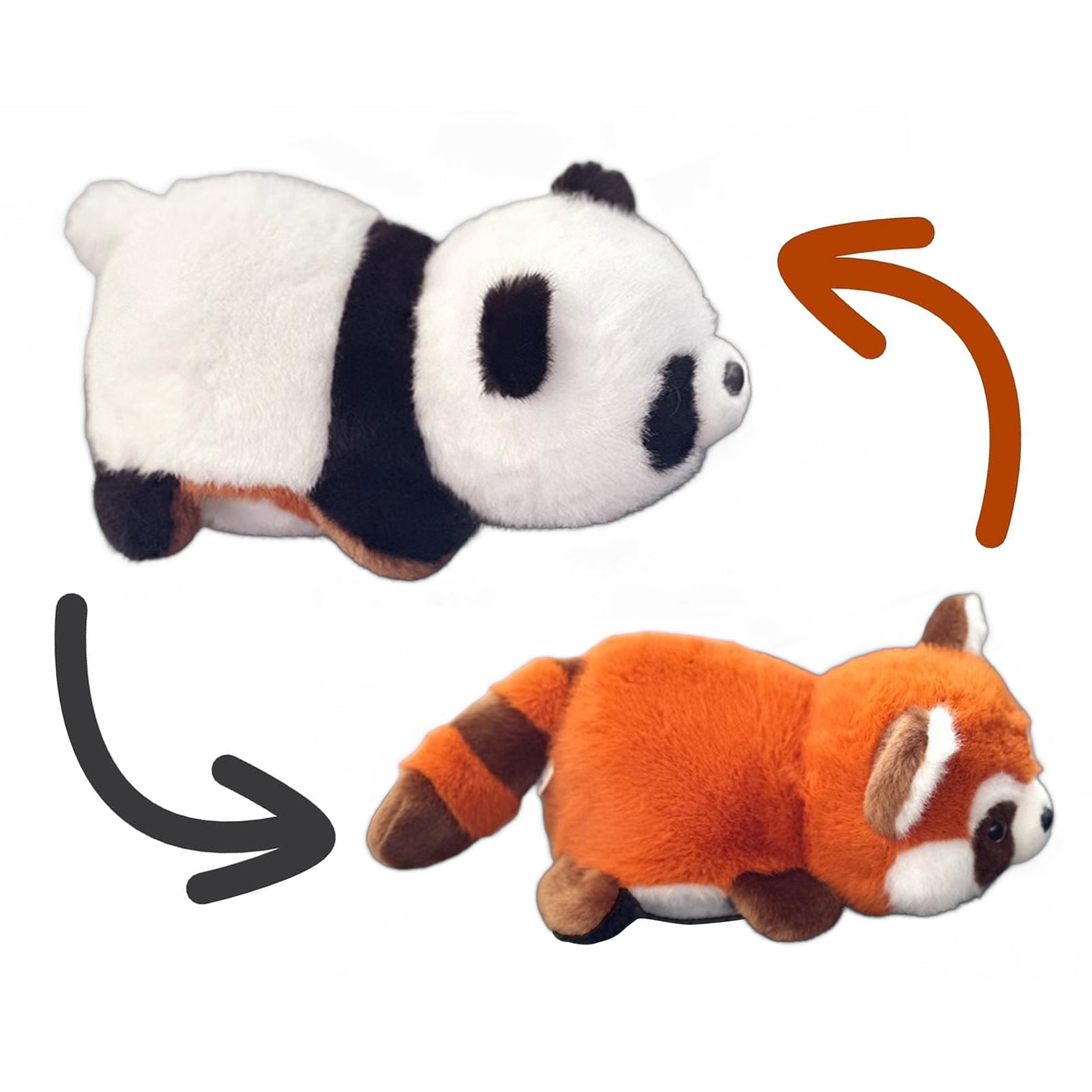 Guiexla Reversible Panda Plush Toy Transformable Red Panda Plushie ...