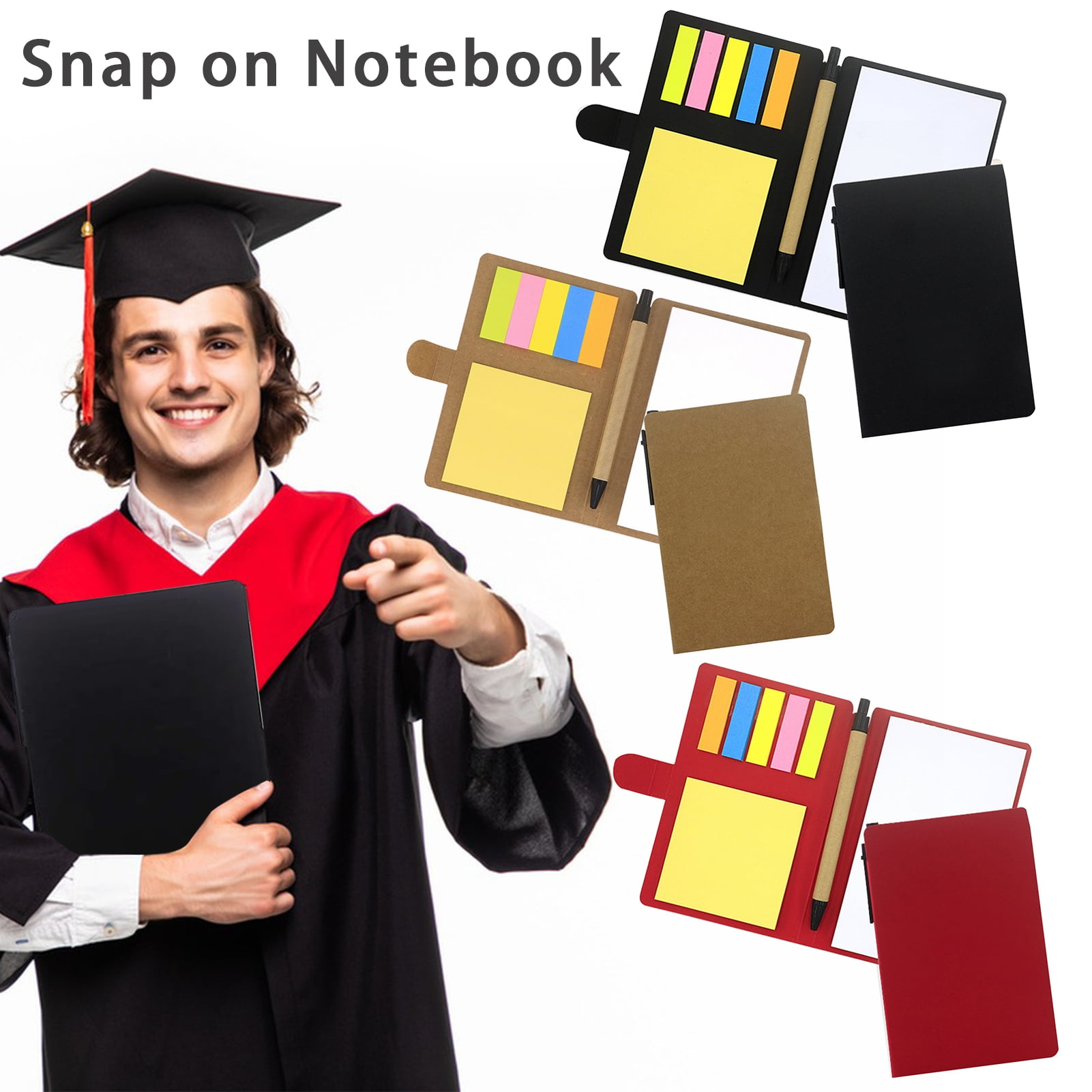 Guiexla Snap Note Pad Ballpoint Pen Set with Sticky Papers Graduation ...