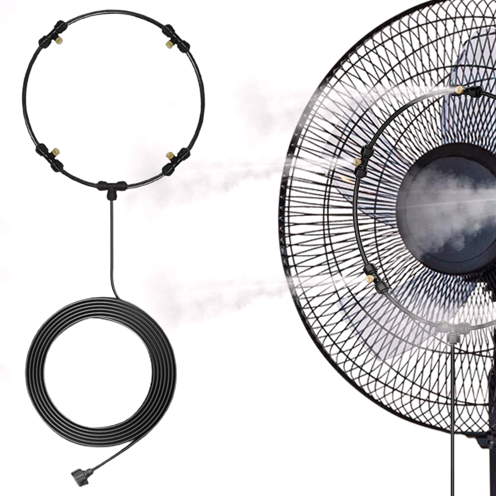 Guiexla Spray Ring Outdoor Misting Fan Kit Plug-Play Easy to Install ...