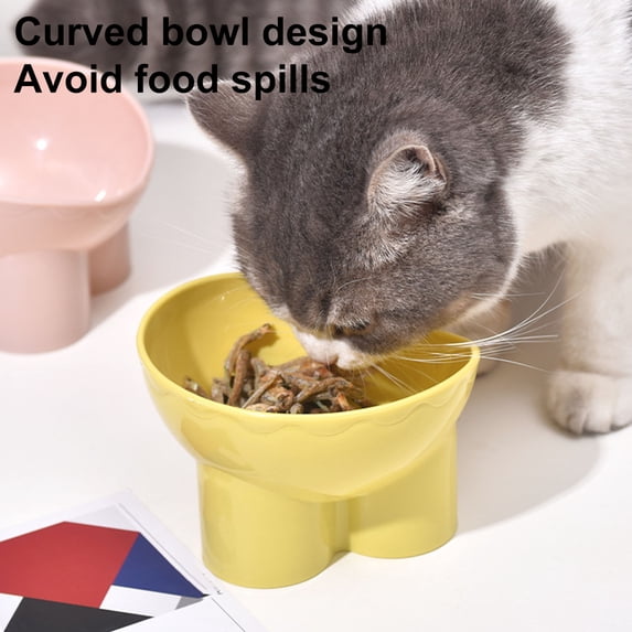 Guiexla Stable Anti-Spill Pet Bowl with Neck Guard Prevents Accidents ...