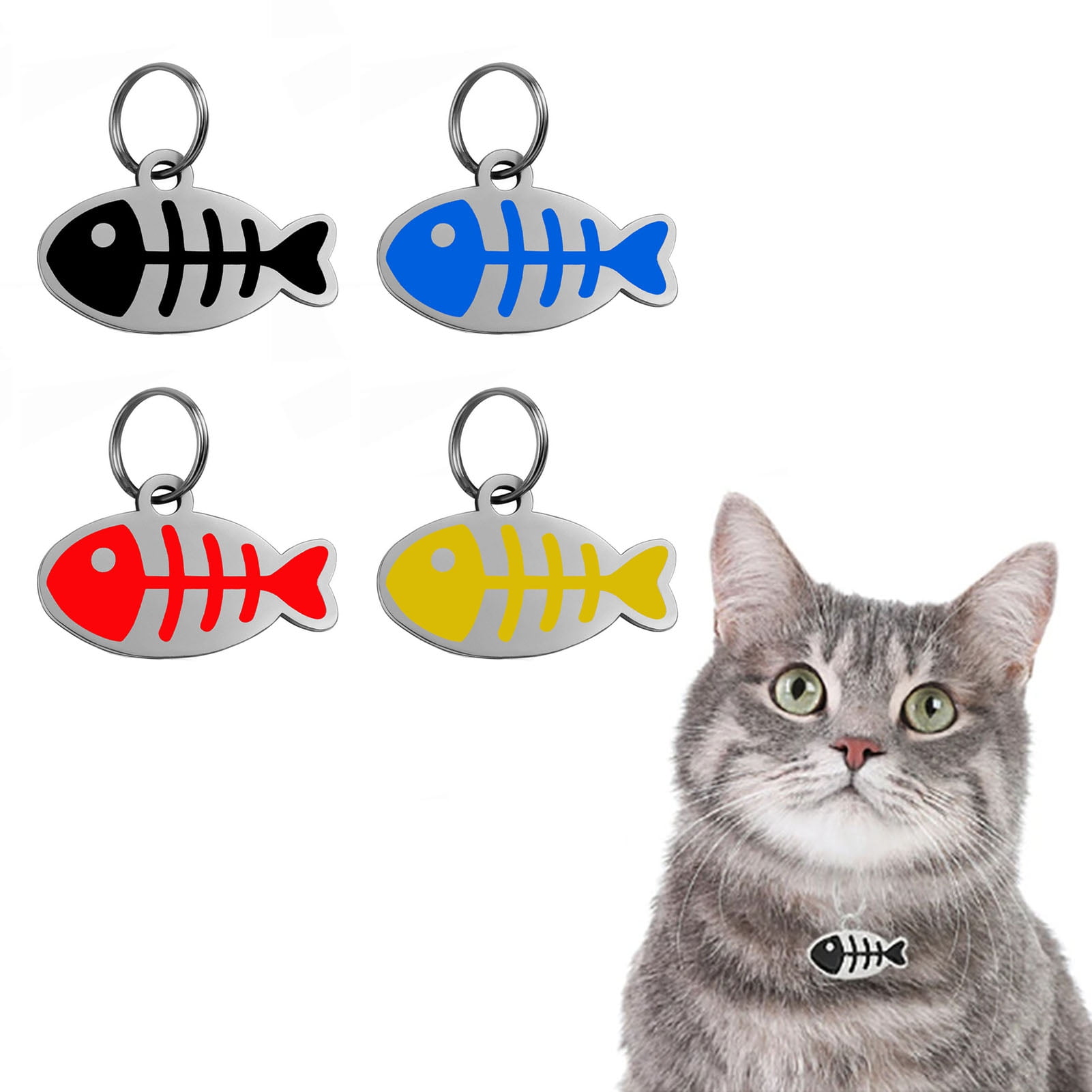 Guiexla Stainless Steel Pet Tag for Small Dogs Cats Rust-Proof Engraved ...