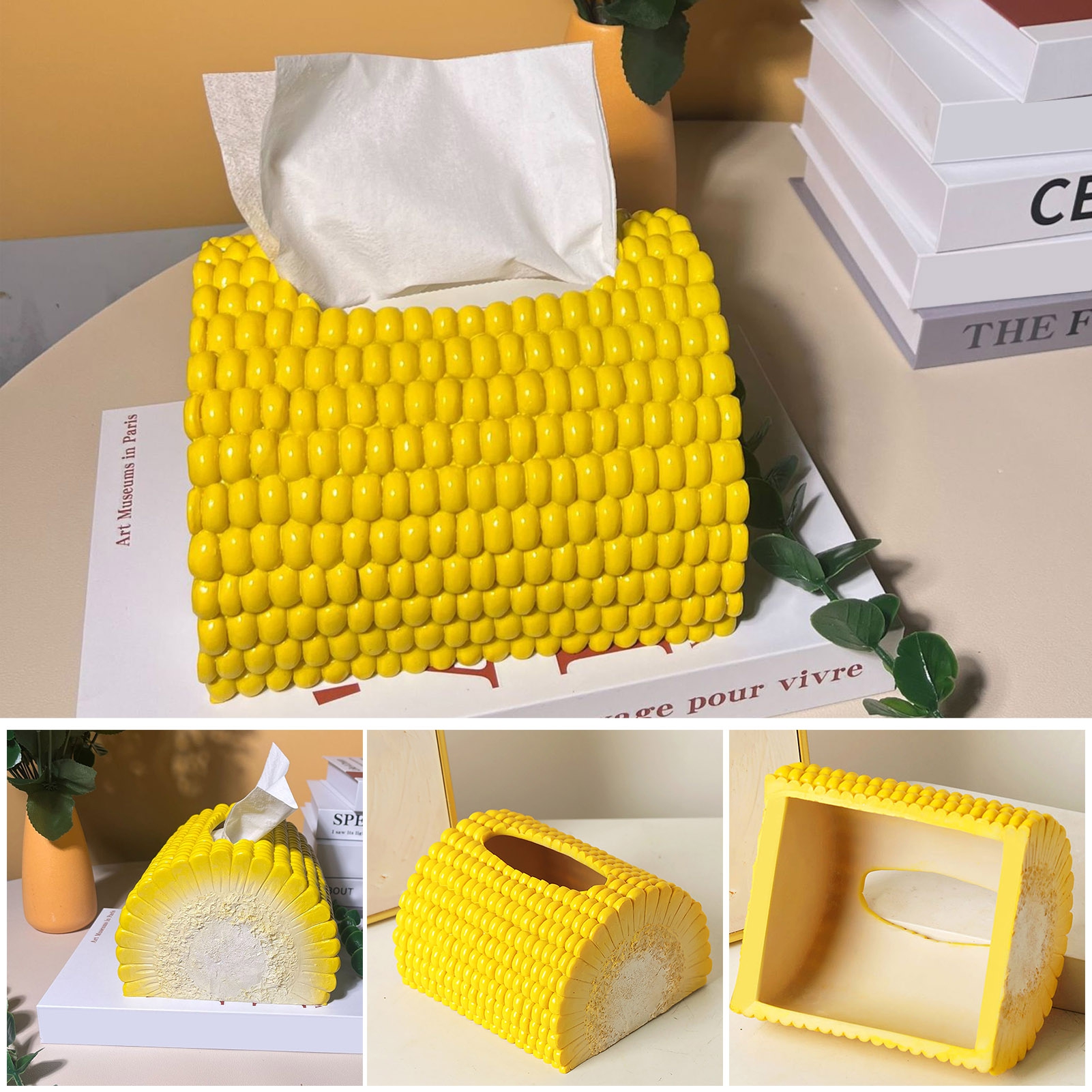 Guiexla Tissue Box Good Detail Corn Shape Large Capacity Easy ...