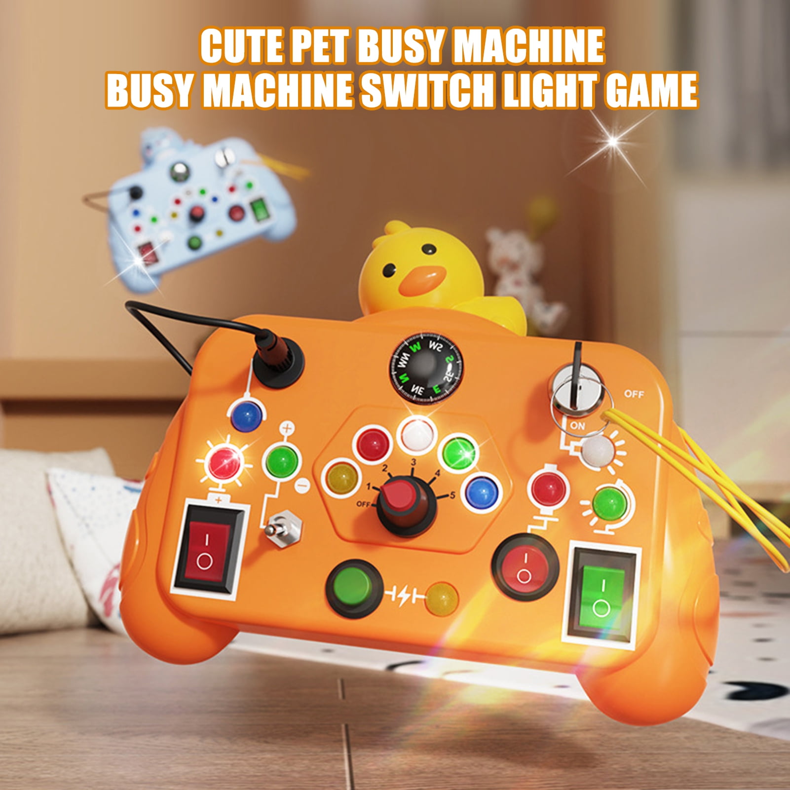 Guiexla Toddler Animal Busy Board with LED Light Baby Light-up Switch ...