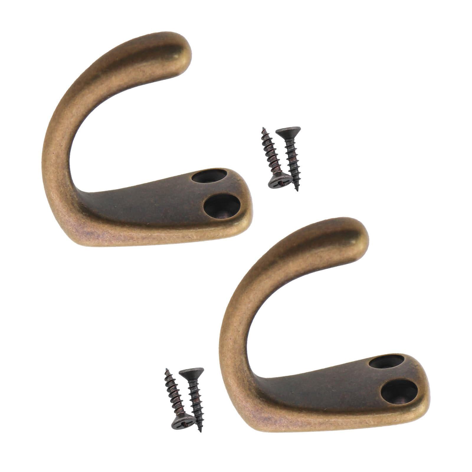 Guifeng 2PCS 35mm Vintage Brass Hanging Hooks Wall Mounted Bath Rack ...