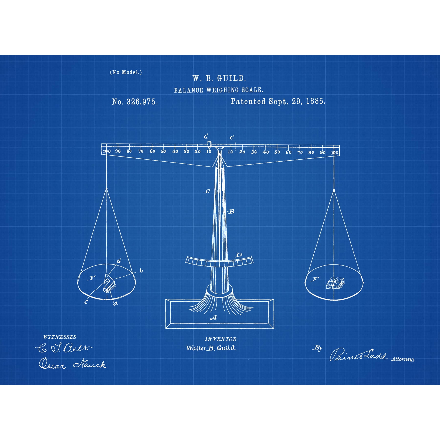 Guild Balance Weighing Measuring Vintage Scale 1885 Patent Plan Extra ...
