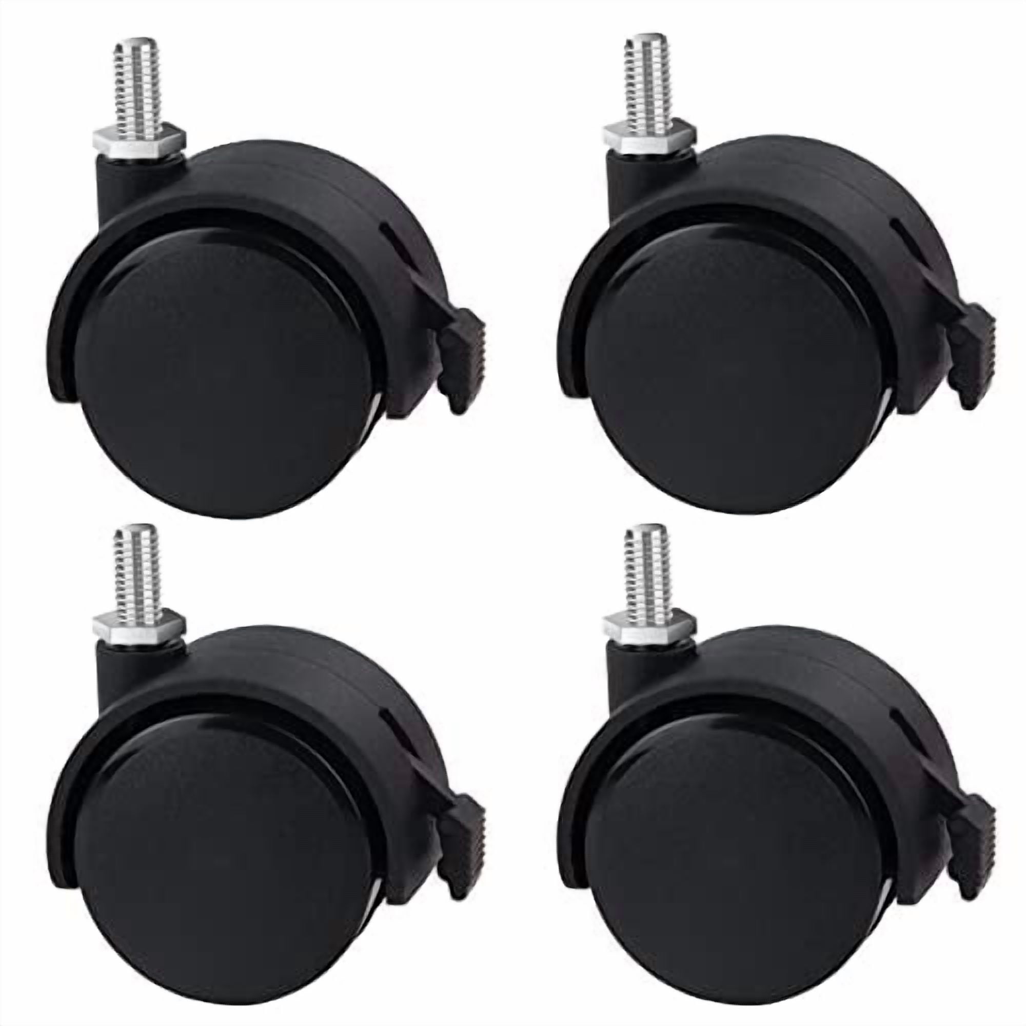 Guildrey Threaded Caster, M8-1.25 Swivel Stem for Replacement, Set of 4 Office Chair Wheels Twin ...