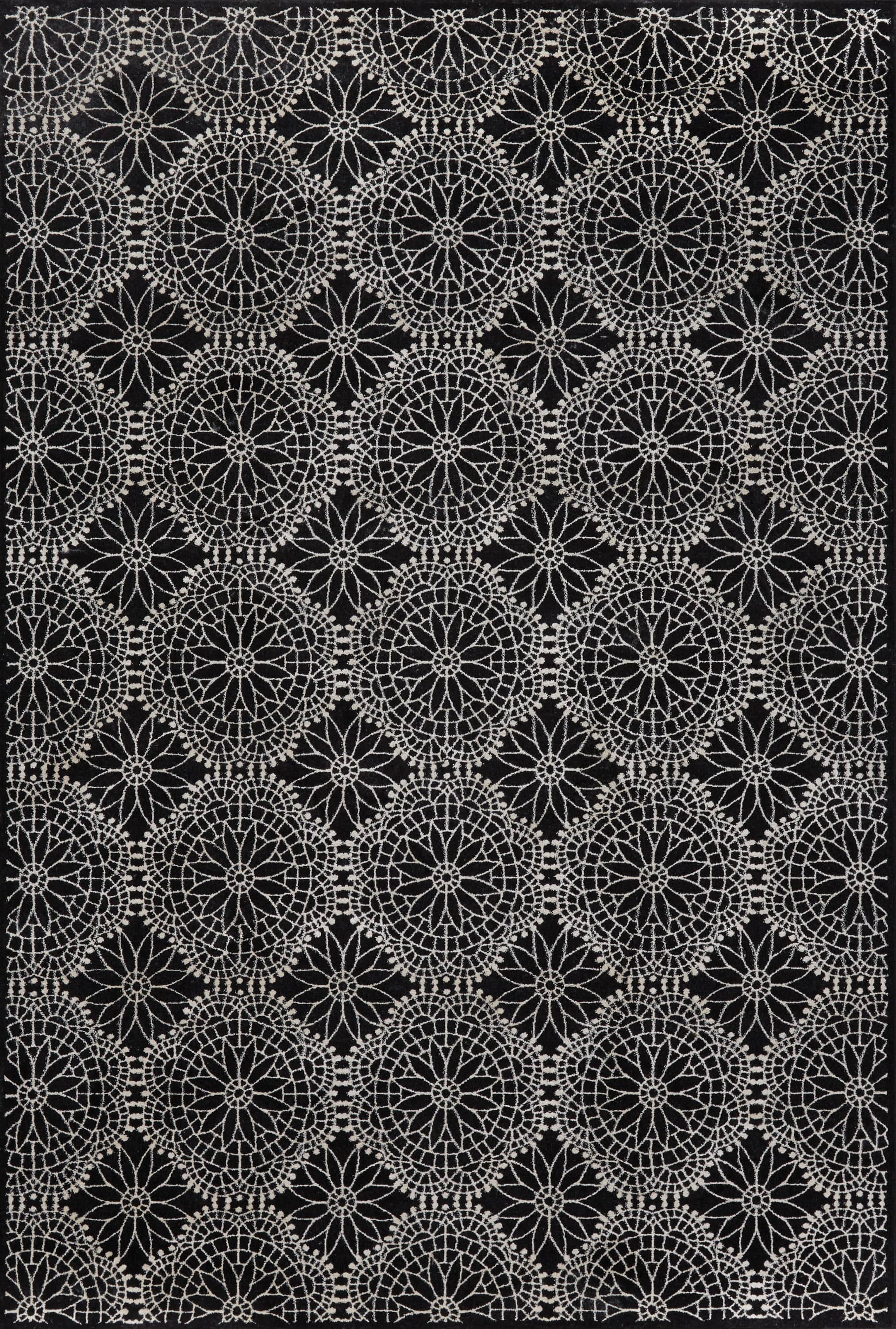 Guilia Geometric Ornamental Rug, Deep/Dark Gray, 2ft - 2in x 4ft Accent ...