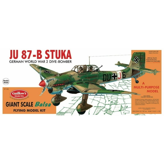 Guillow's #1002 Junkers JU-87B Stuka Balsa Wood Model Airplane, New GUI ...