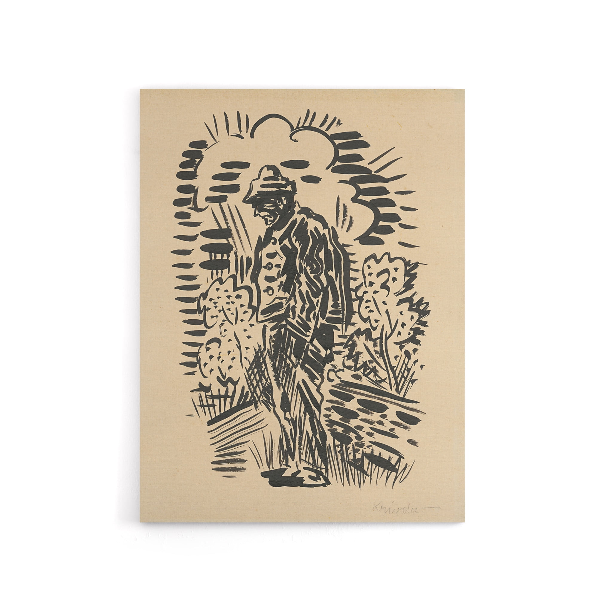 Guilt Ink Drawing Arnold Weisz Kubincan Canvas Wall Art 18x24 ...