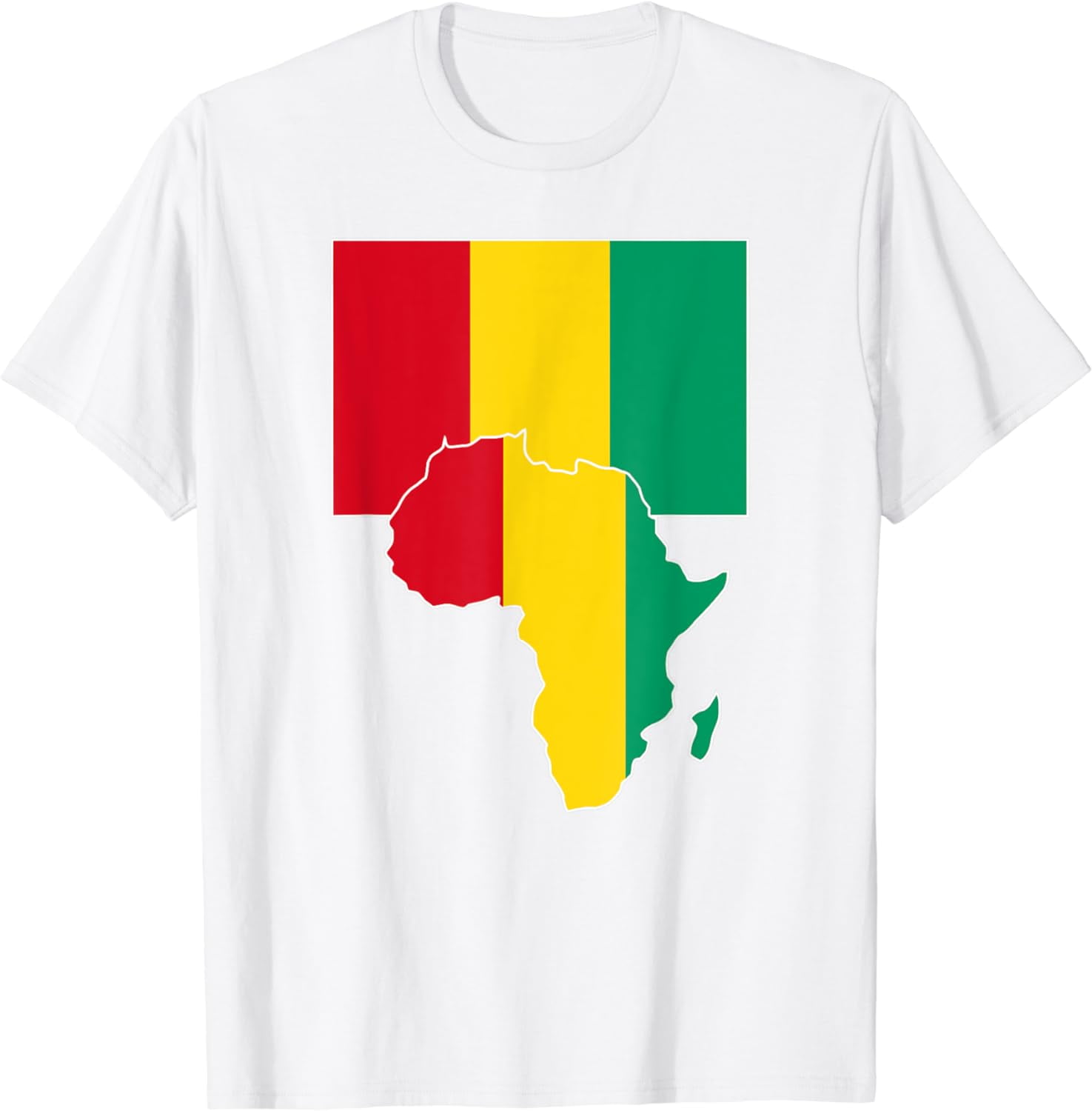 Guinea Conakry Flag With Guinean Flag Inside Africa Map T-Shirt ...